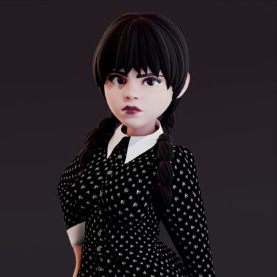 Wednesday Addams - 3D Model by abakuke