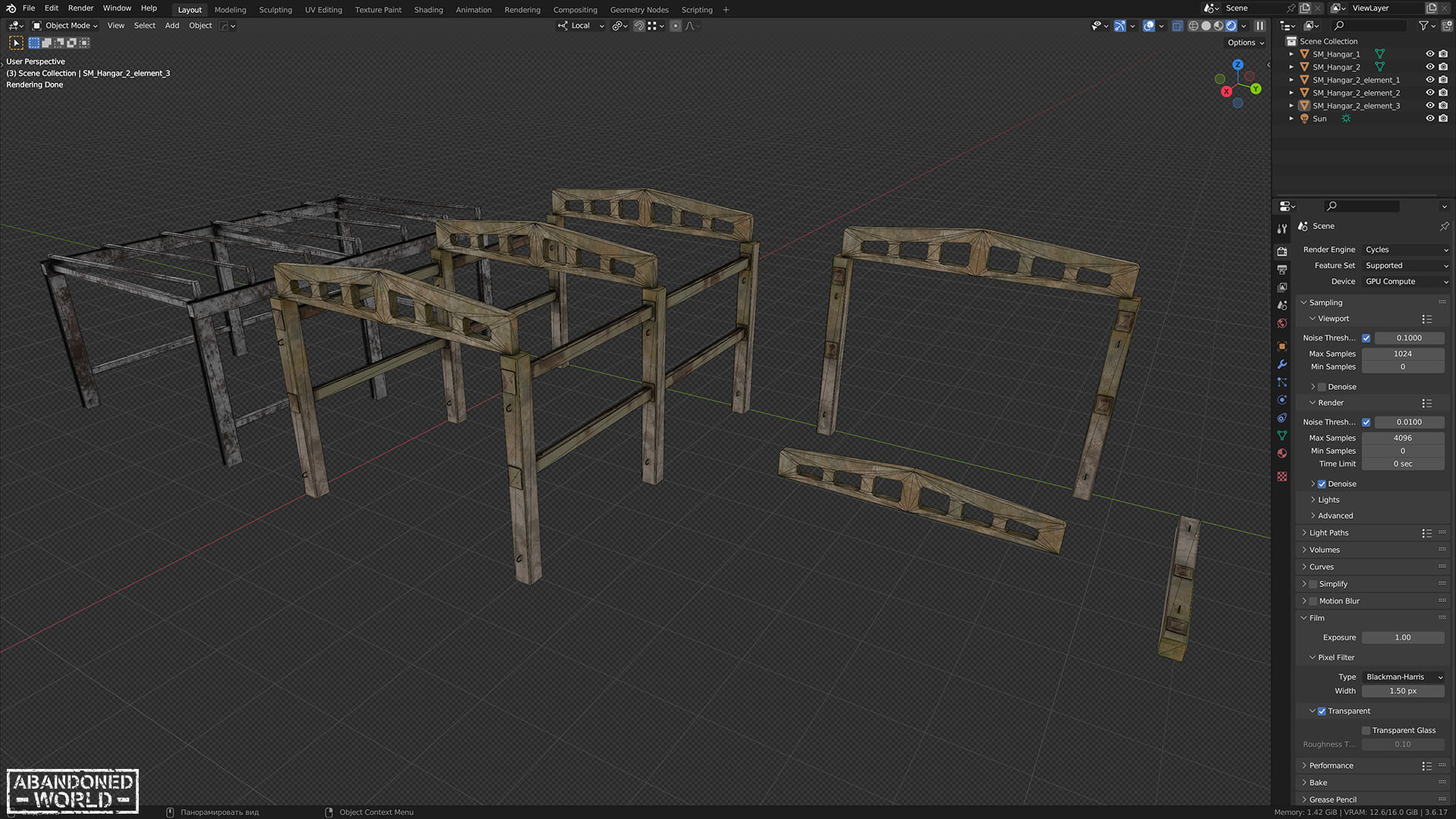 Abandoned Parts of Hangar - 3D Model by Abandoned World