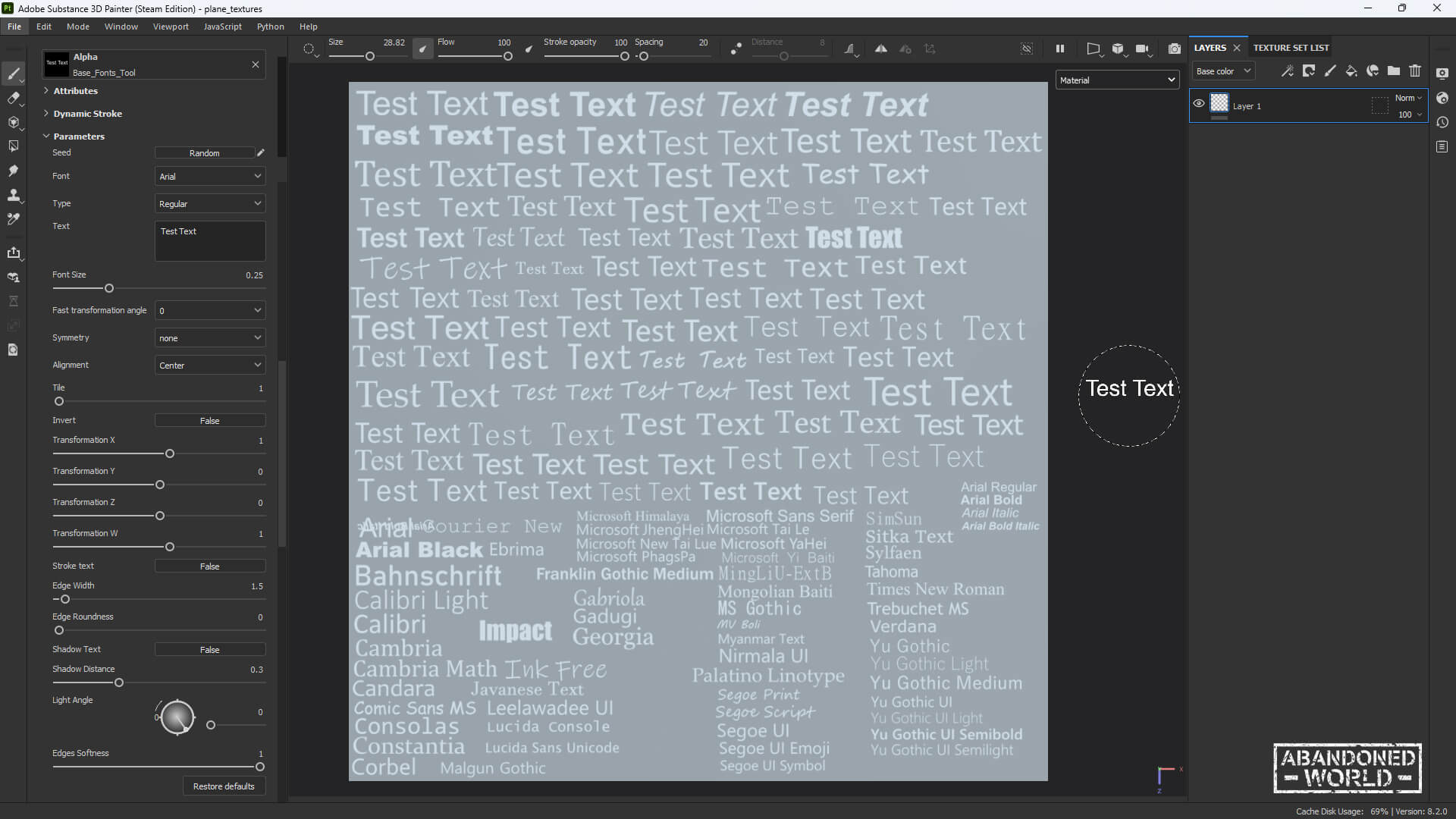 Base Fonts Tool for Substance Painter by Abandoned World