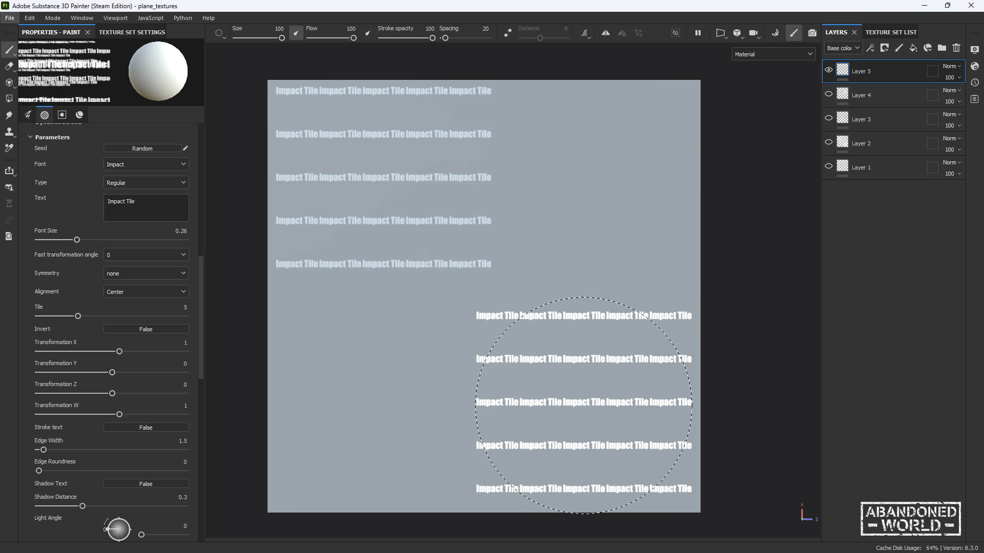Base Fonts Tool for Substance Painter by Abandoned World