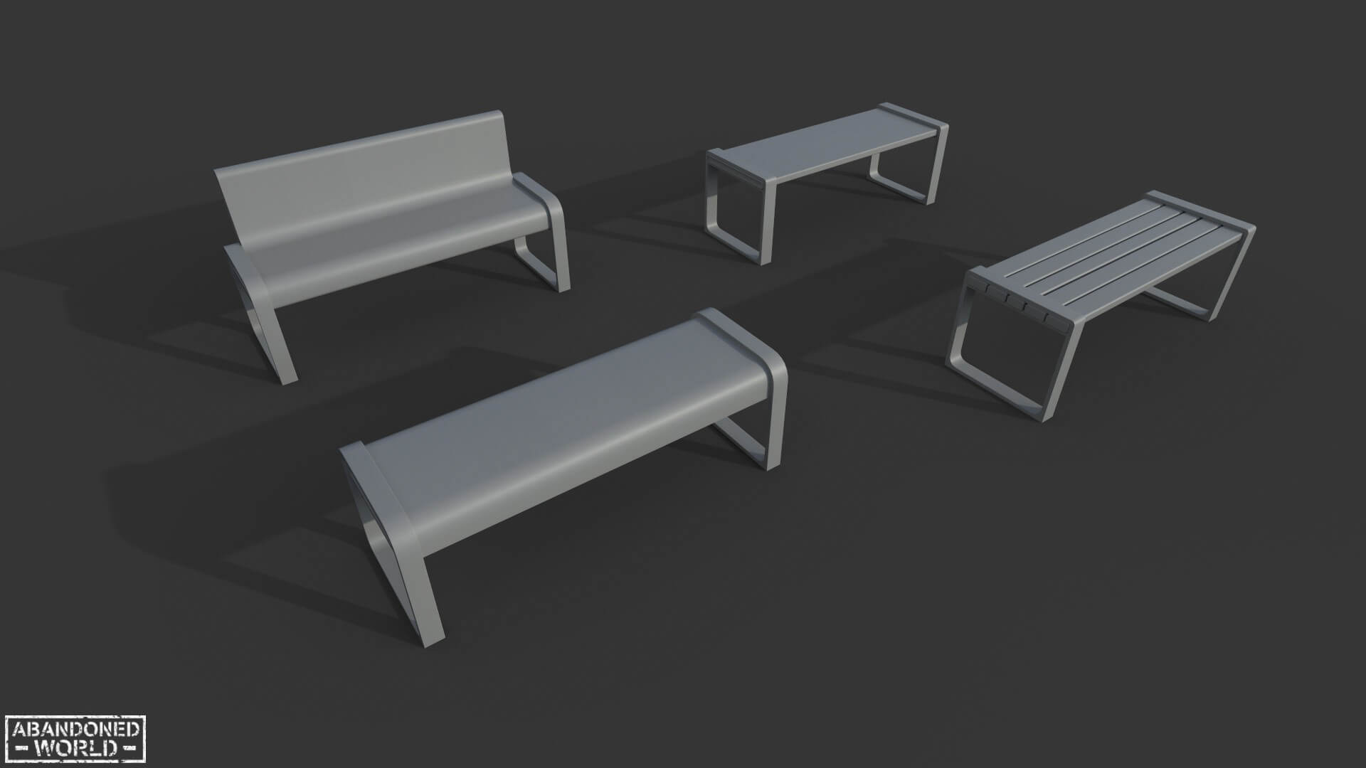 Benches Set - 3D Model by Abandoned World