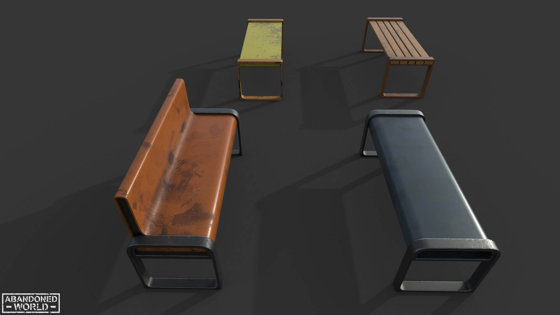 Benches Set - 3D Model by Abandoned World