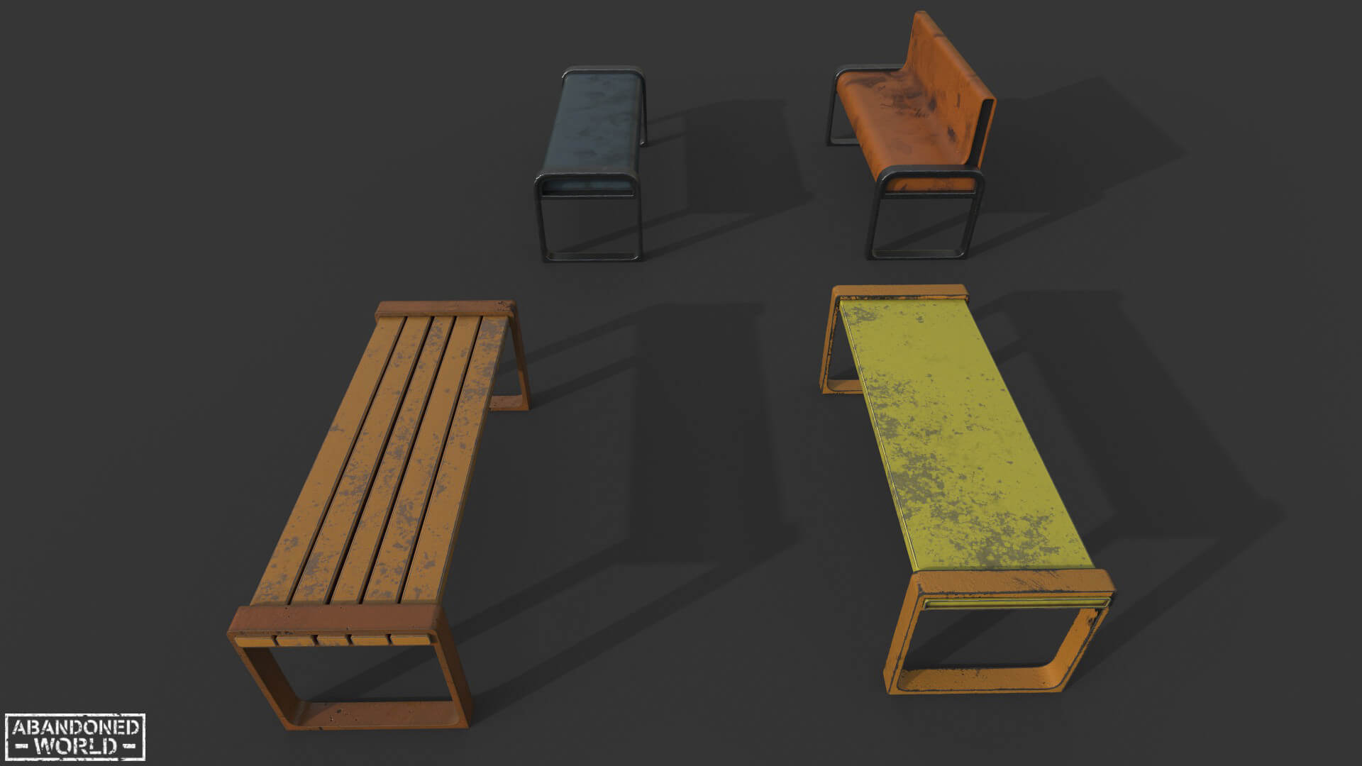 Benches Set - 3D Model by Abandoned World