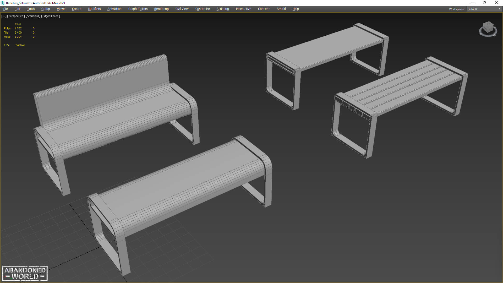 Benches Set - 3D Model by Abandoned World