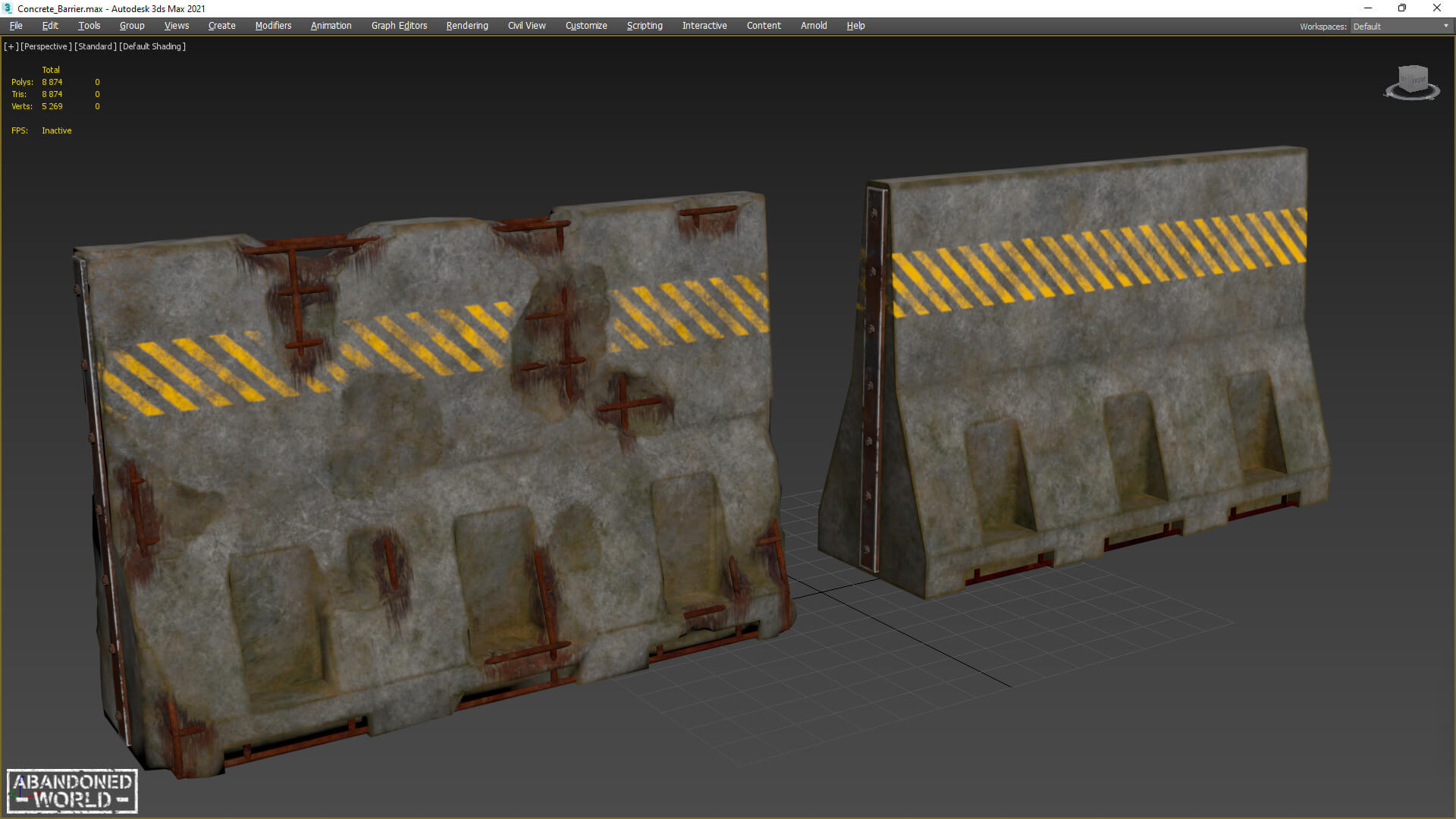 Concrete Barriers (Destroyed and New) - 3D Model by Abandoned World