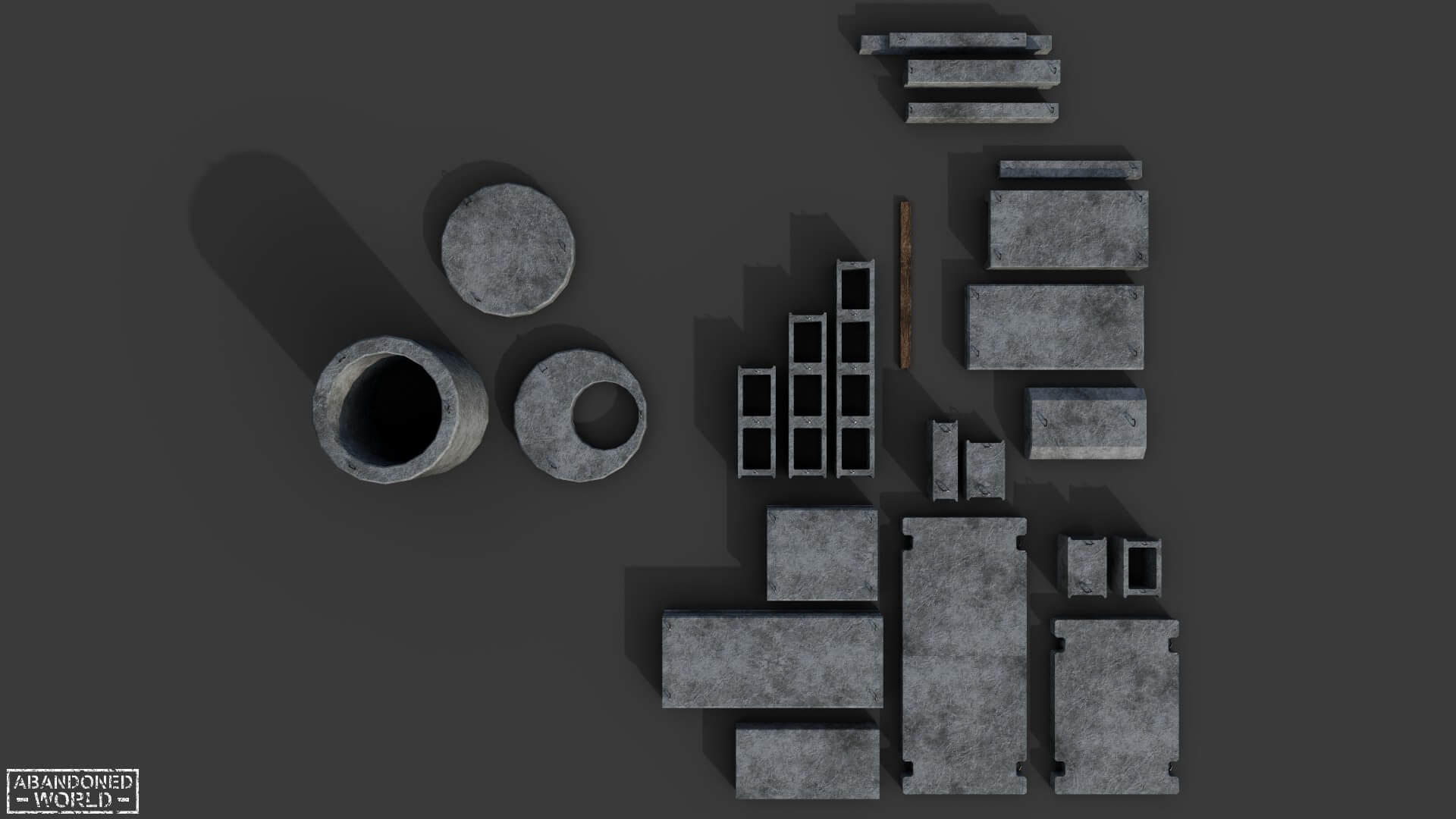 Concrete Blocks Pack - 3D Model by Abandoned World