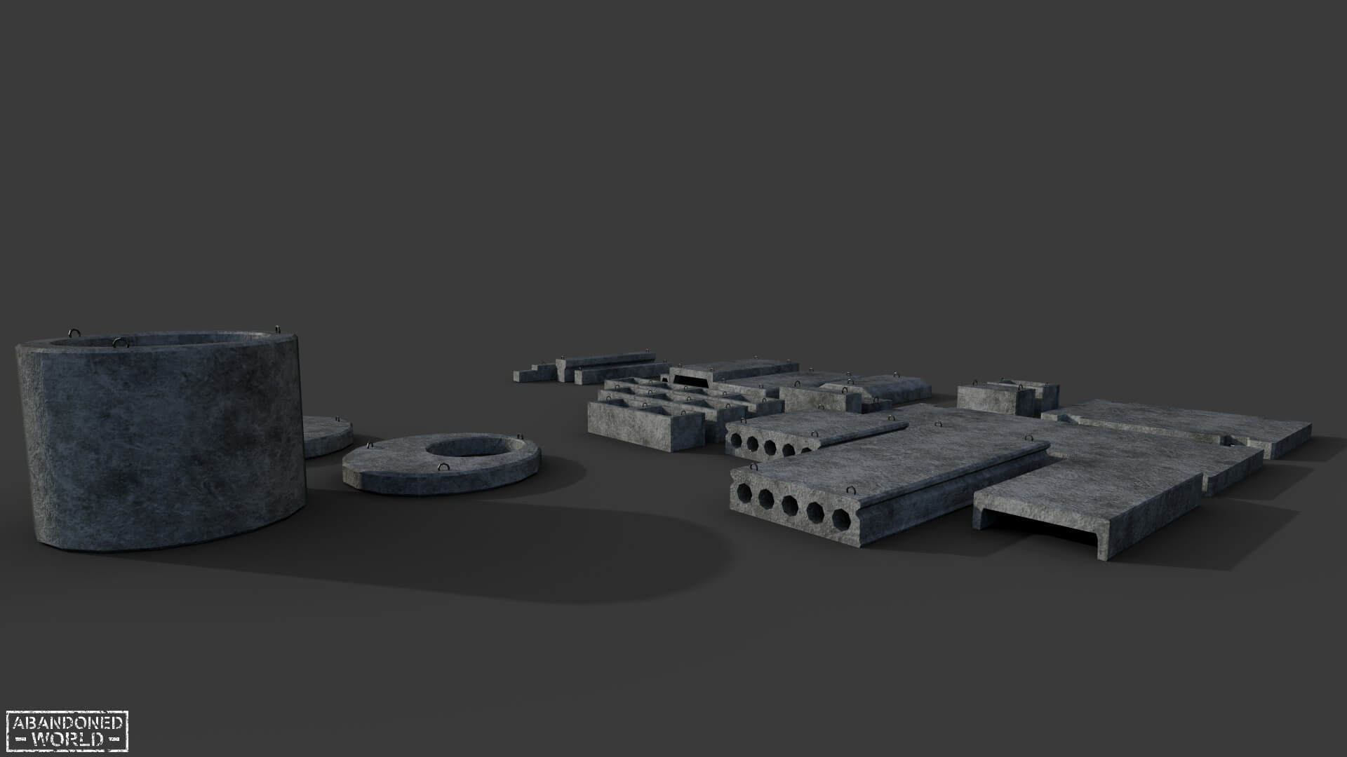 Concrete Blocks Pack - 3D Model by Abandoned World