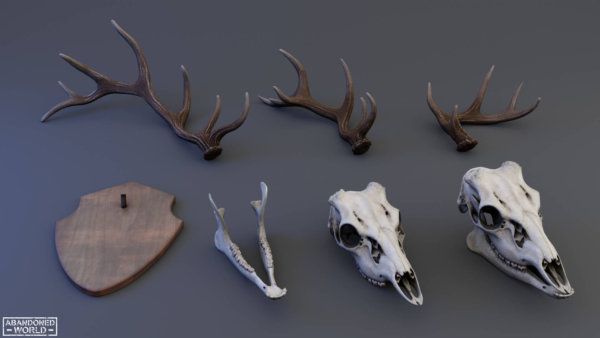 Deer Skull Collection - 3D Model by Abandoned World