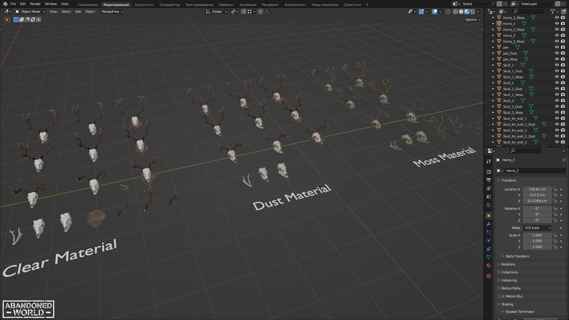 Deer Skull Collection - 3D Model by Abandoned World