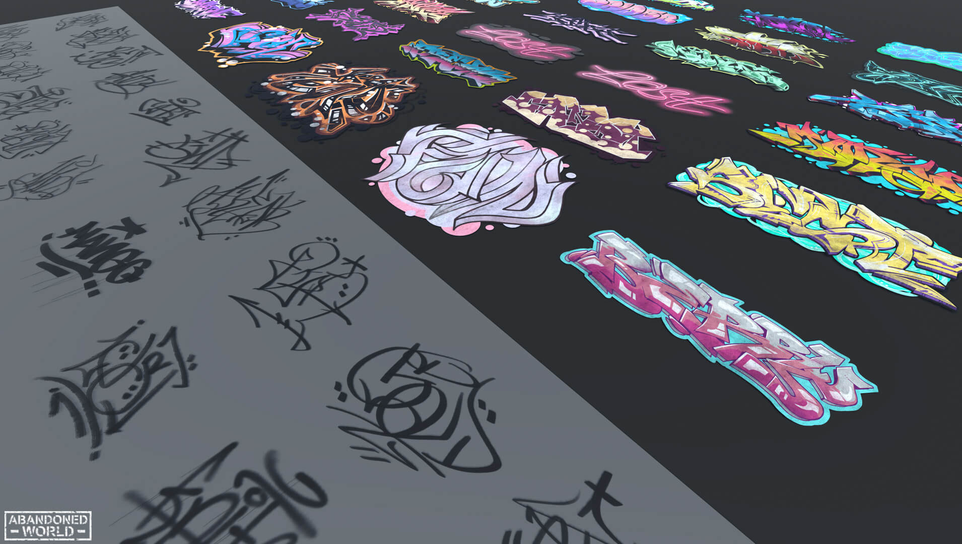 Graffiti Pack Decals V for UE4 & Unity - 3D Material or Shader by ...