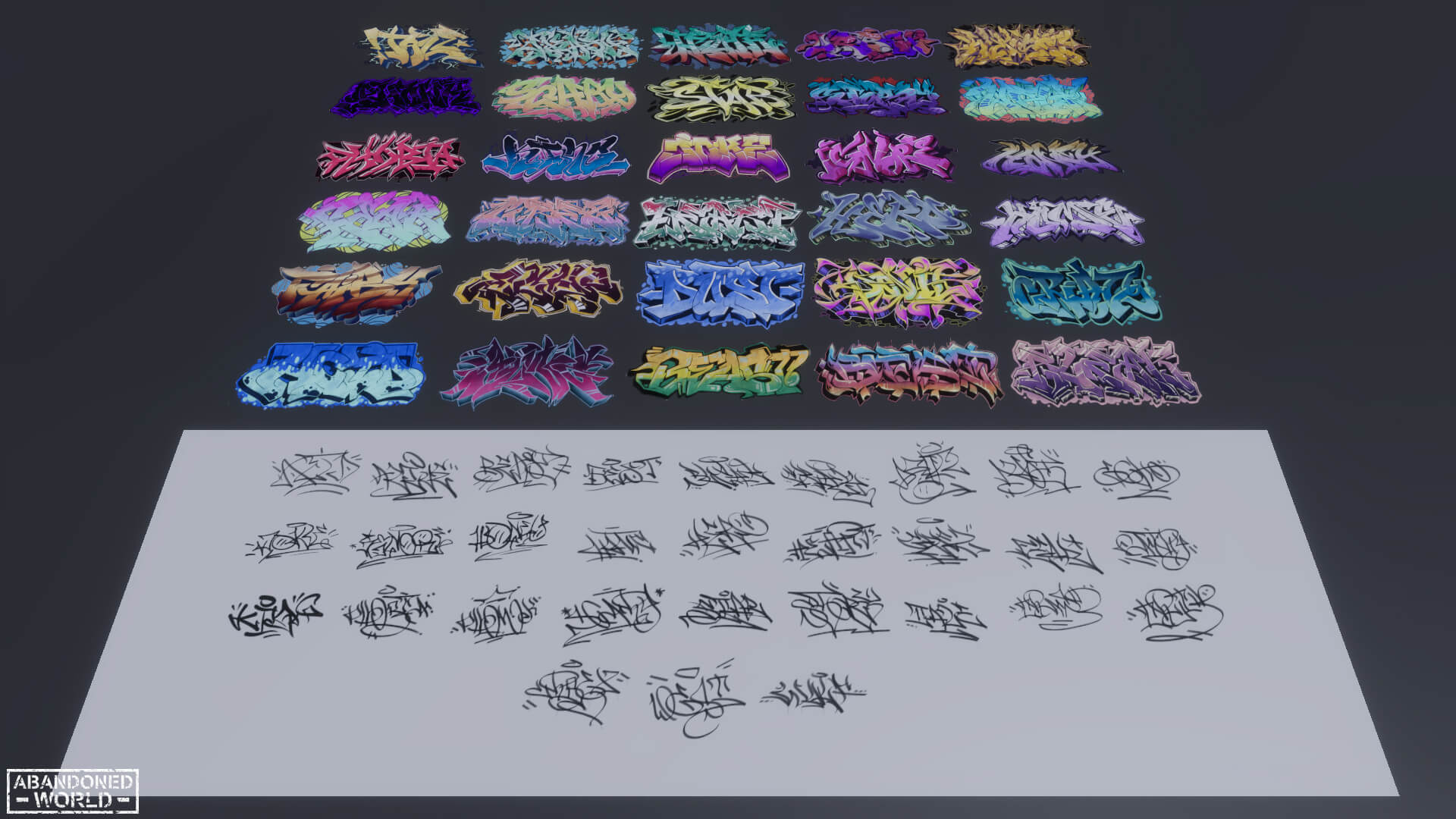 Graffiti Pack Decals VI for UE4 & Unity - 3D Material or Shader by ...