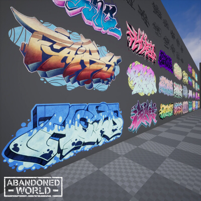 Graffiti Pack Decals VI for UE & Unity - 3D Material or Shader by ...