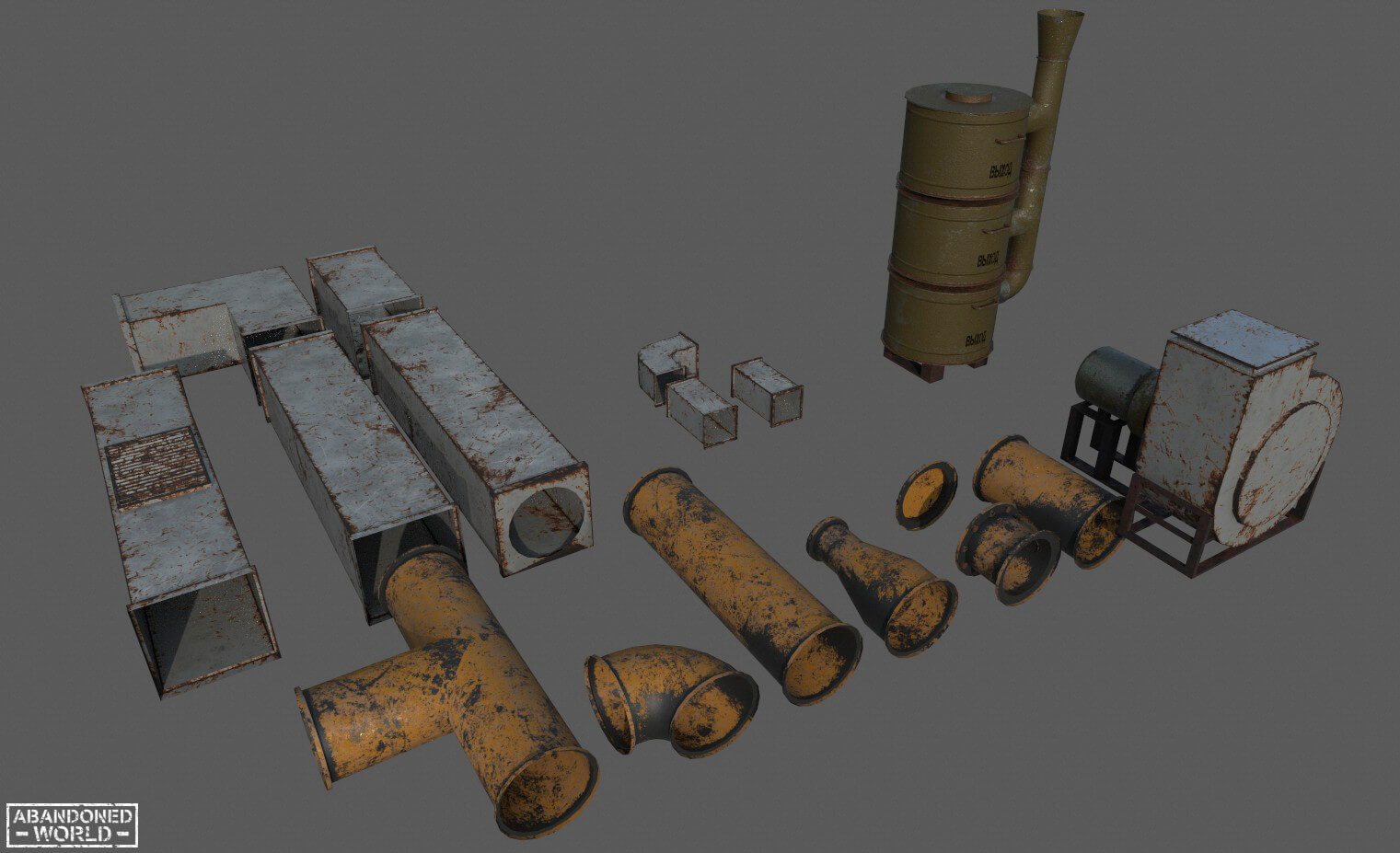 Industrial Underground Props Pack for Unity - 3D Model by Abandoned World