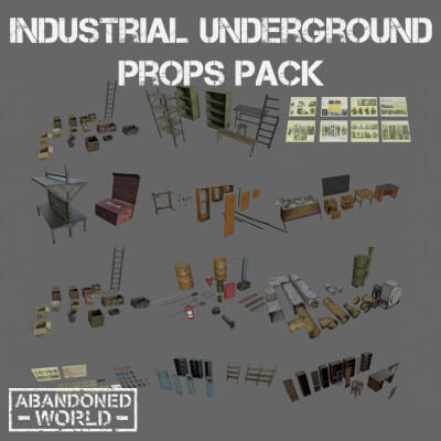 Industrial Underground Props Pack for Unity - 3D Model by Abandoned World