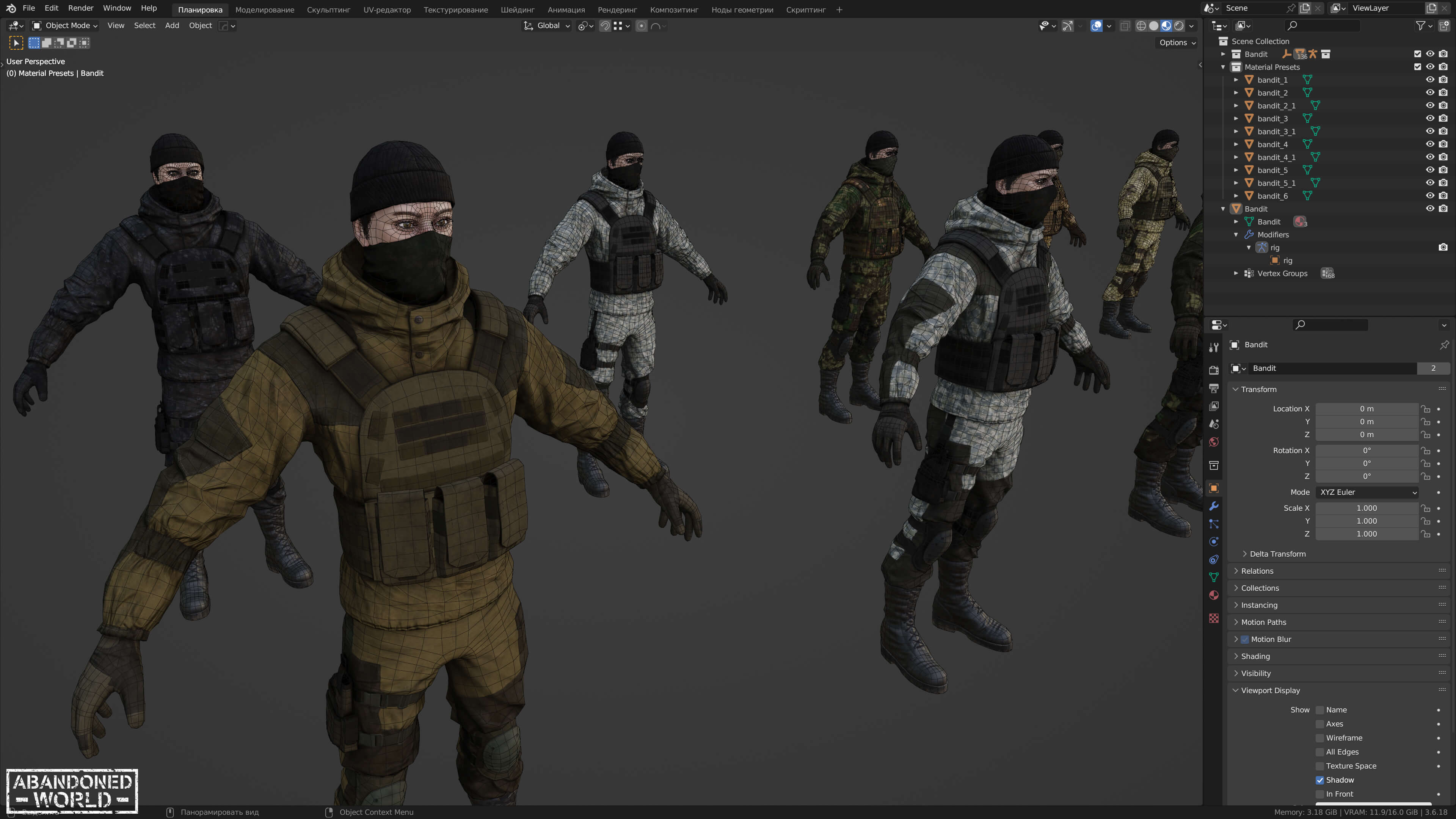 Military Mercenary Bandit - 3D Model by Abandoned World