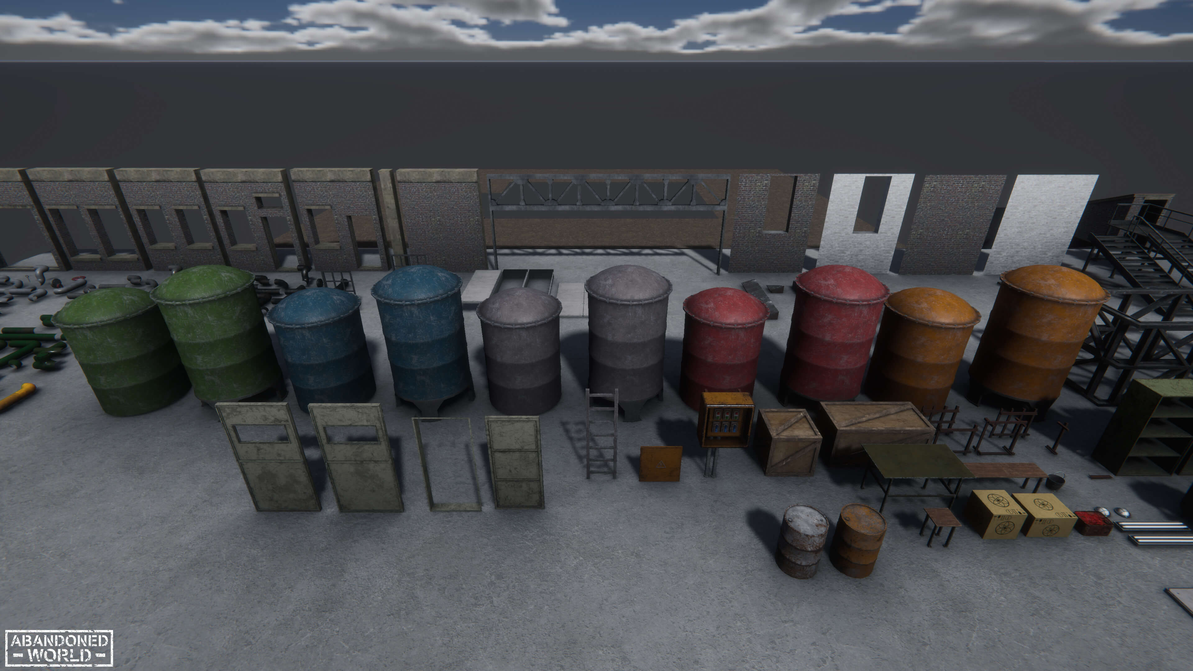 Modular Industrial Building For Unity 3d Model By Abandoned World