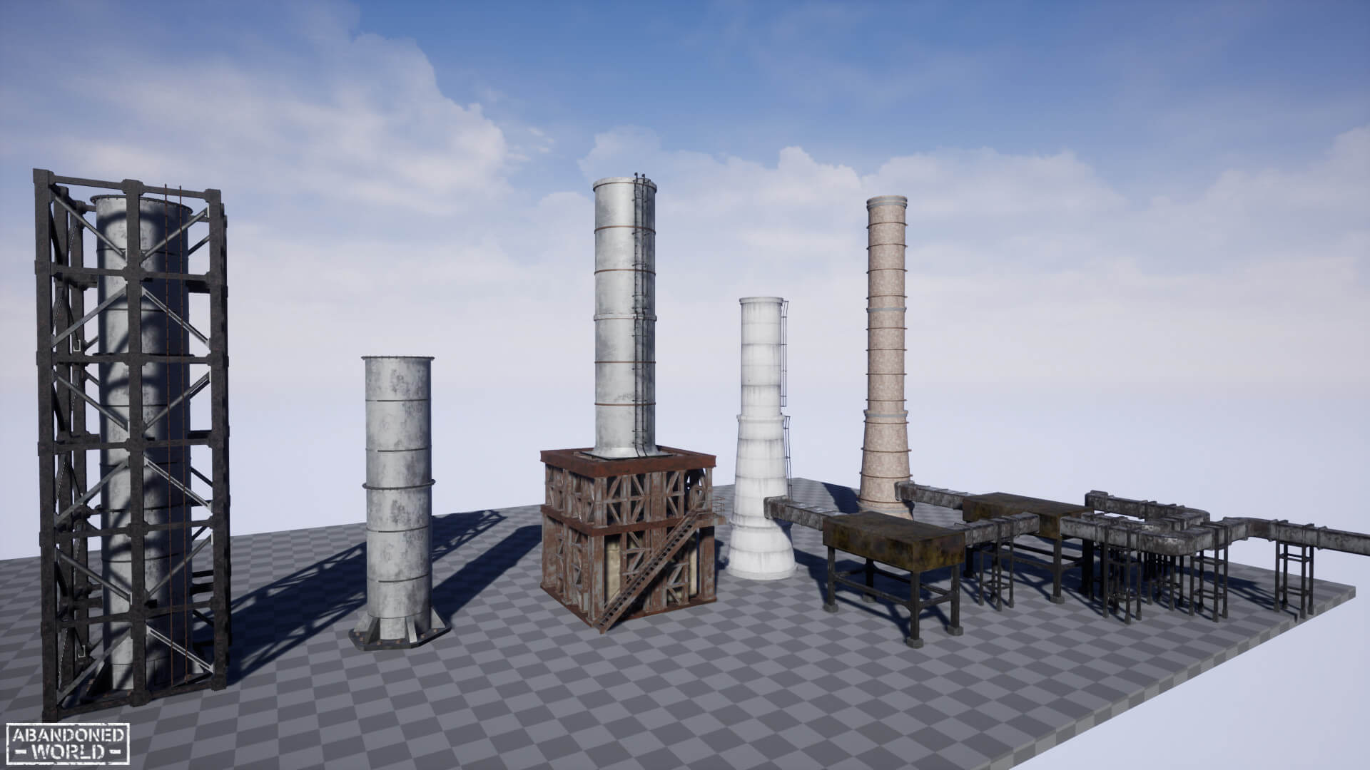 Modular Industrial Pipe for UE4 & Unity - 3D Model by Abandoned World