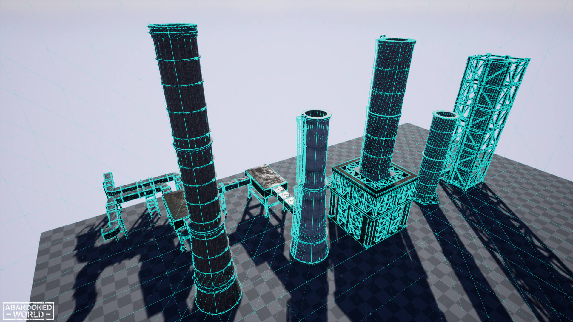 Modular Industrial Pipe for UE4 & Unity - 3D Model by Abandoned World