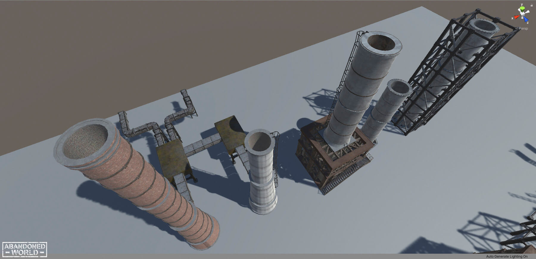 Modular Industrial Pipe for UE4 & Unity - 3D Model by Abandoned World
