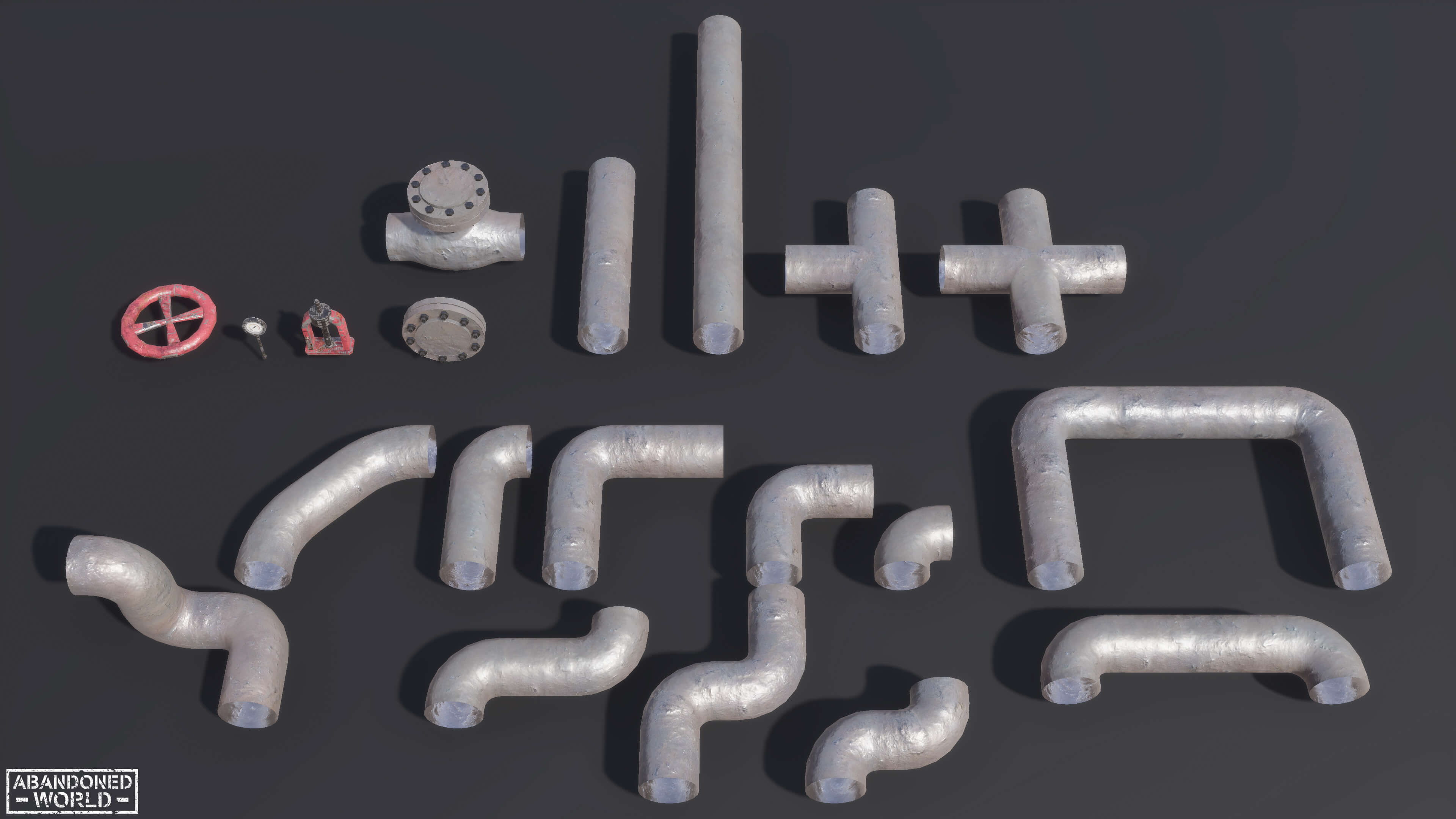 Modular Pipe Elements - 3D Model by Abandoned World