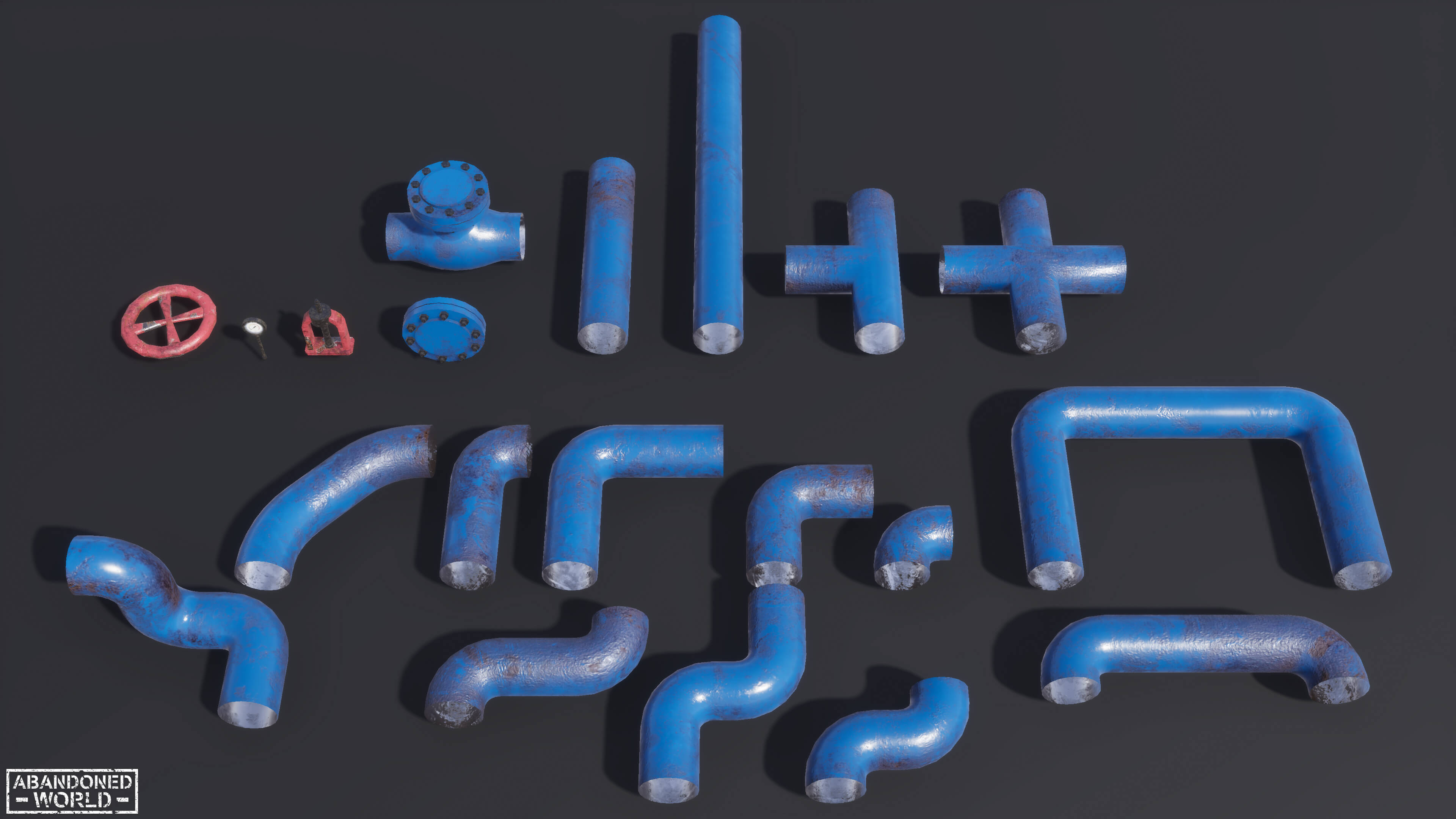 Modular Pipe Elements - 3D Model by Abandoned World
