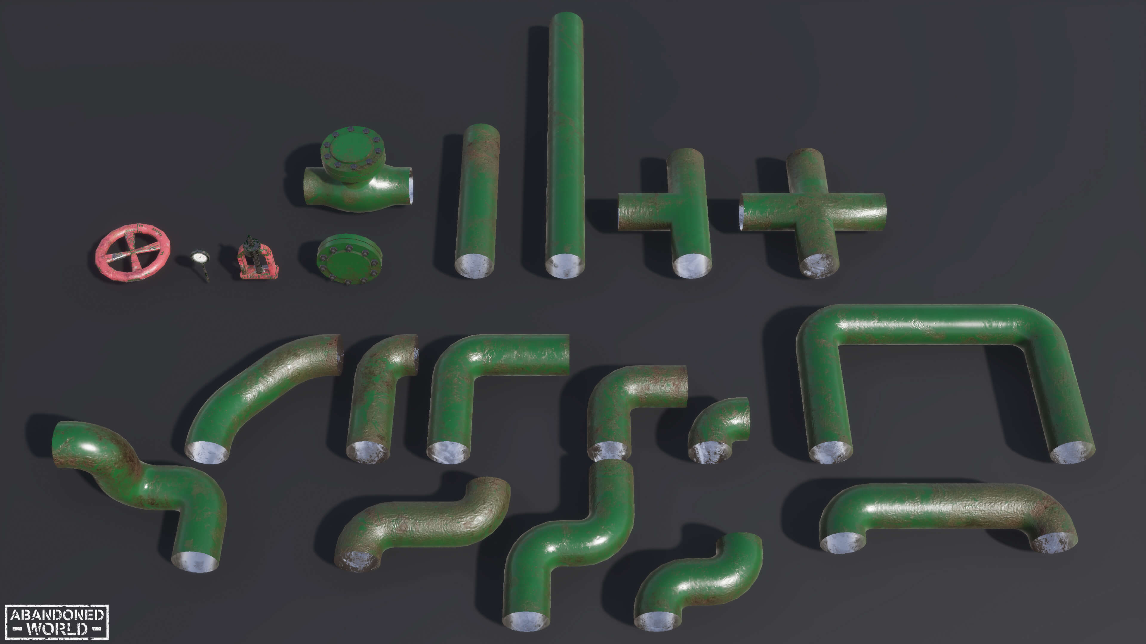 Modular Pipe Elements - 3D Model by Abandoned World