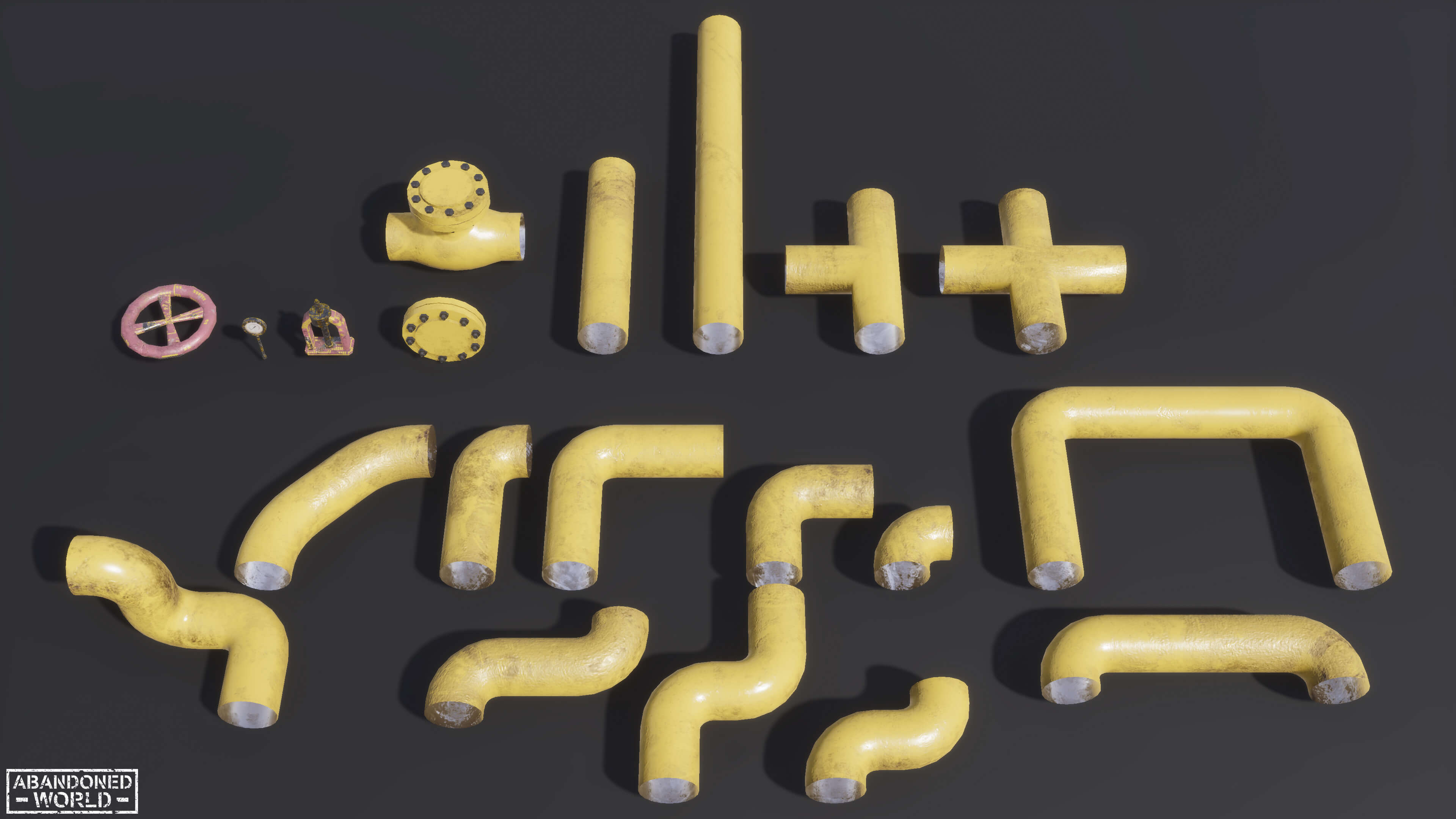 Modular Pipe Elements - 3D Model by Abandoned World