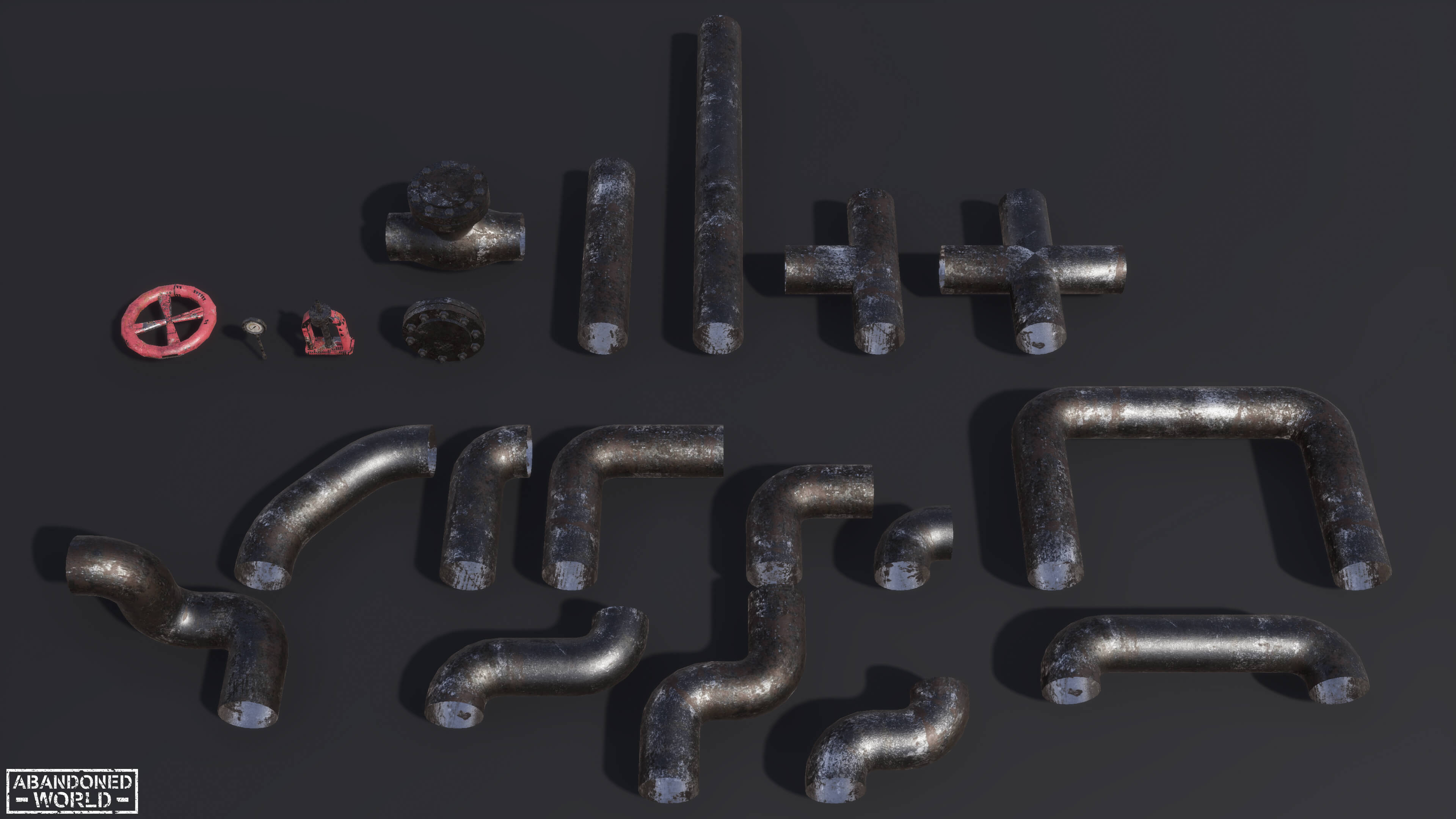 Modular Pipe Elements - 3D Model by Abandoned World