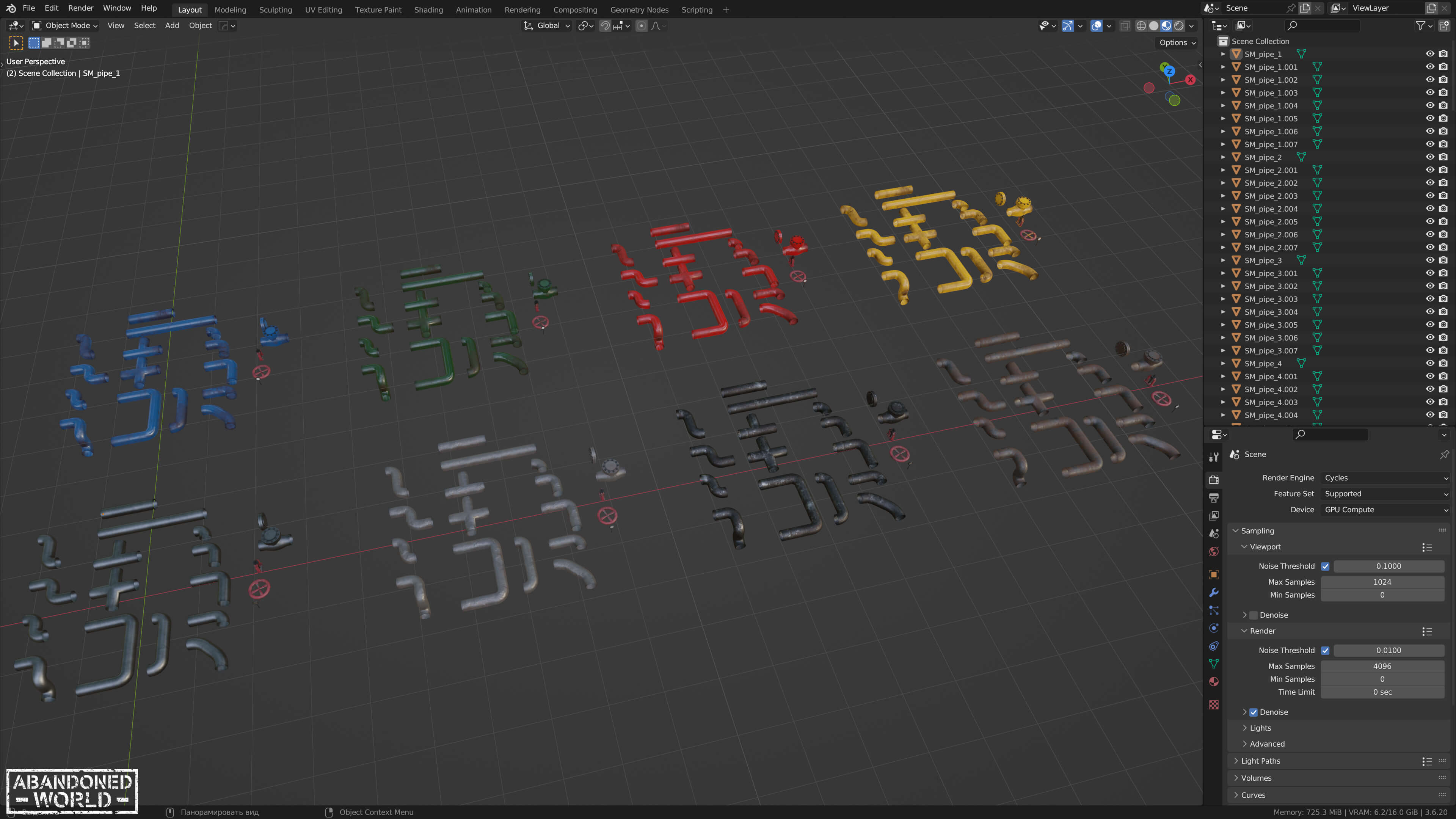 Modular Pipe Elements - 3D Model by Abandoned World