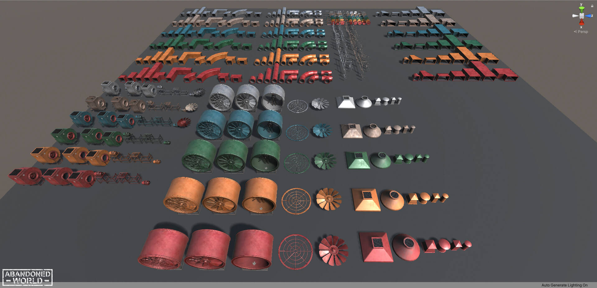 Modular Ventilation Pack for UE4 & Unity - 3D Model by Abandoned World