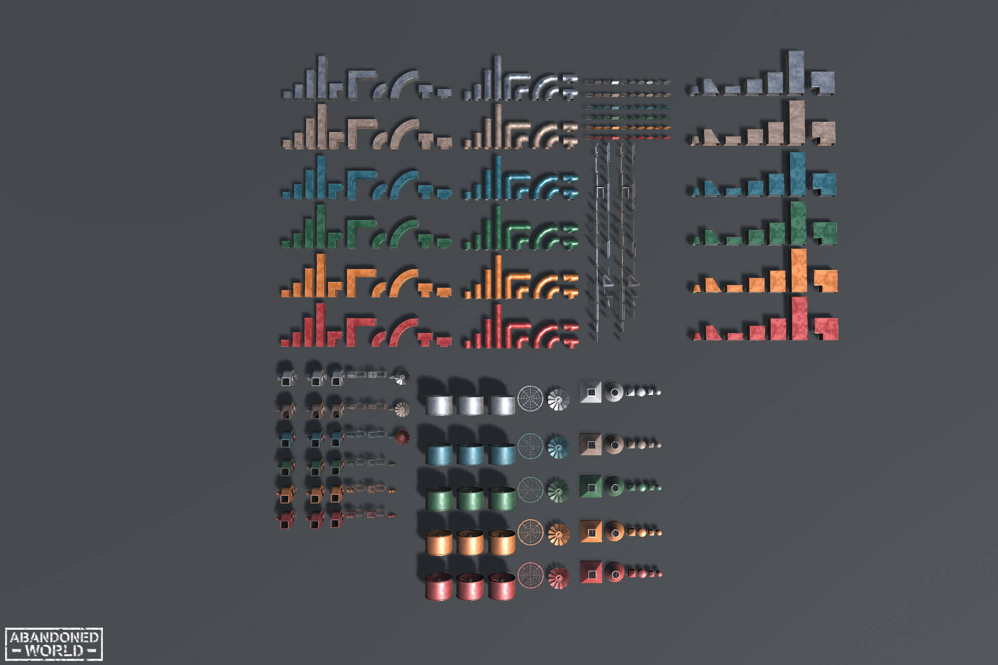 Modular Ventilation Pack for UE4 & Unity - 3D Model by Abandoned World