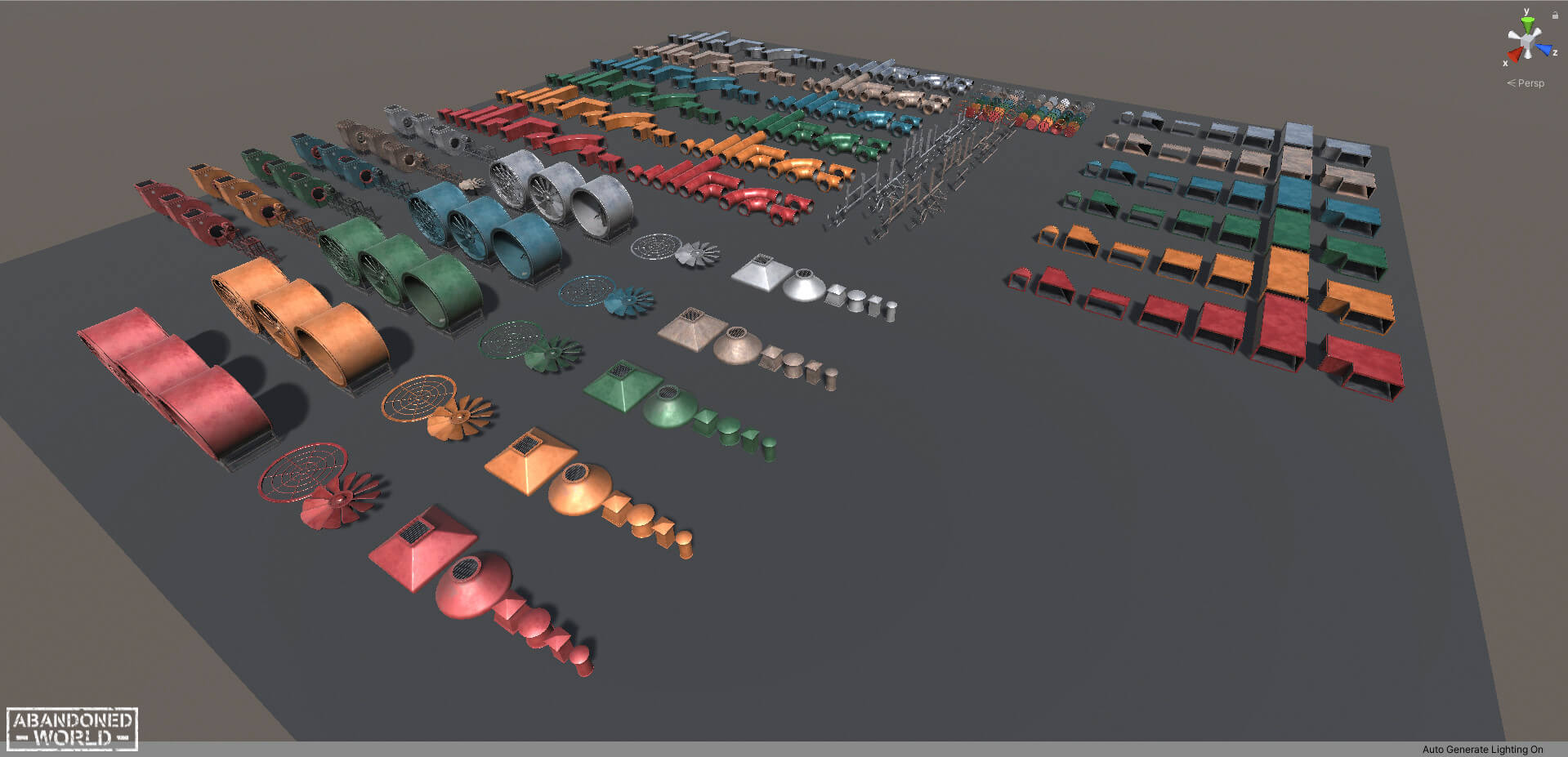 Modular Ventilation Pack for UE4 & Unity - 3D Model by Abandoned World