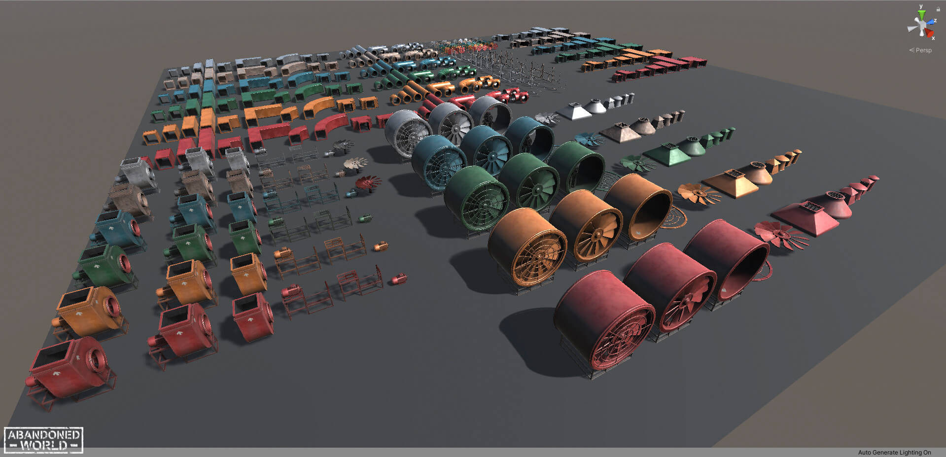 Modular Ventilation Pack for UE4 & Unity - 3D Model by Abandoned World