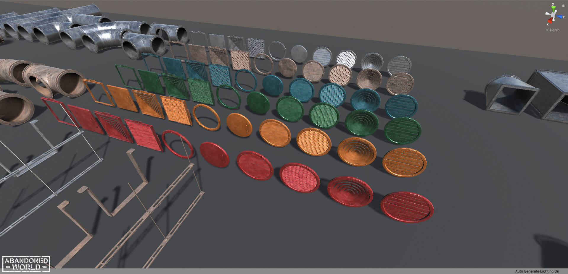 Modular Ventilation Pack for UE4 & Unity - 3D Model by Abandoned World