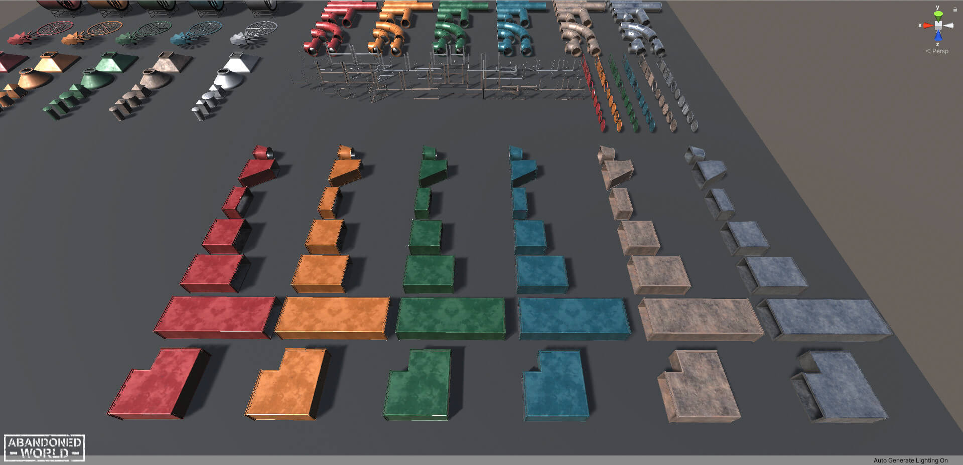 Modular Ventilation Pack for UE4 & Unity - 3D Model by Abandoned World