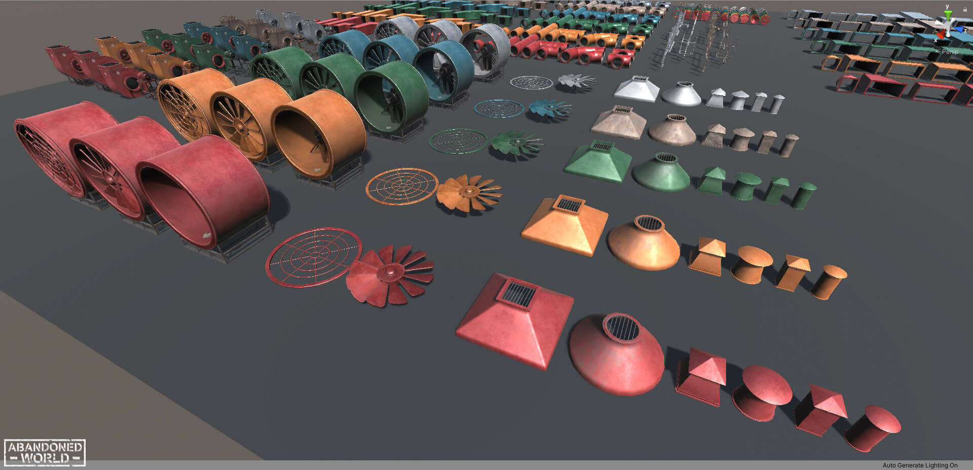 Modular Ventilation Pack for UE4 & Unity - 3D Model by Abandoned World