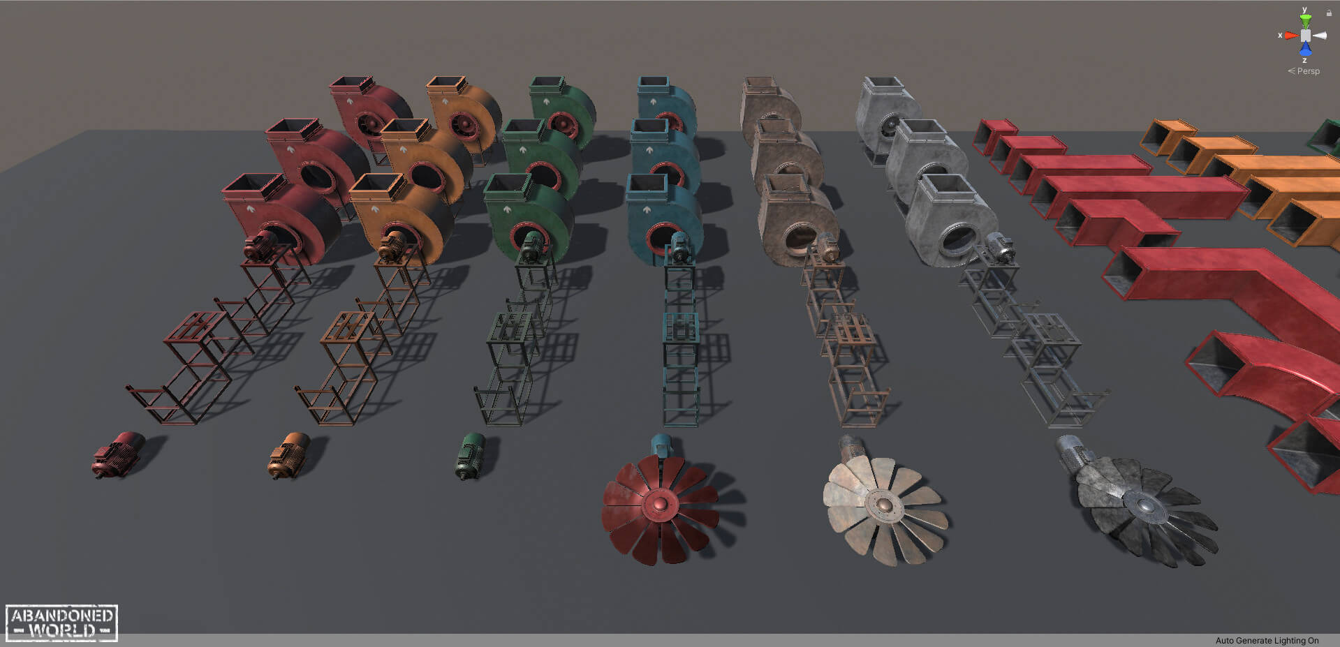 Modular Ventilation Pack for UE4 & Unity - 3D Model by Abandoned World