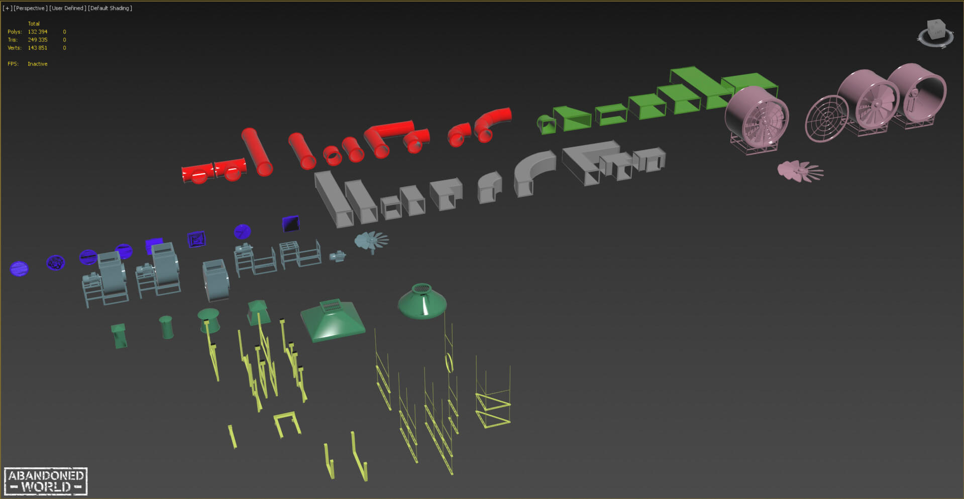 Modular Ventilation Pack for UE4 & Unity - 3D Model by Abandoned World