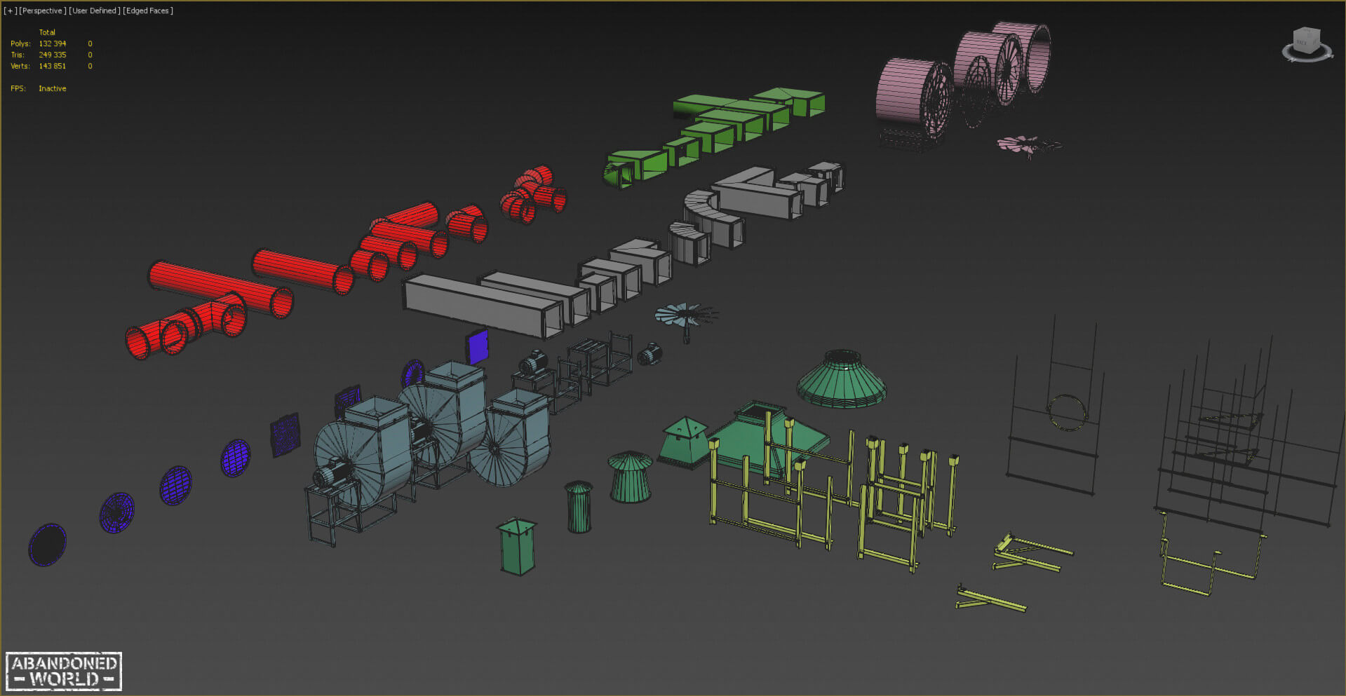 Modular Ventilation Pack for UE4 & Unity - 3D Model by Abandoned World