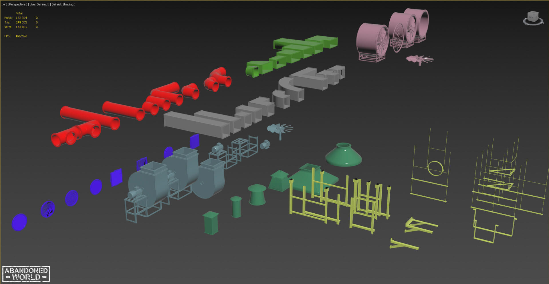 Modular Ventilation Pack for UE4 & Unity - 3D Model by Abandoned World