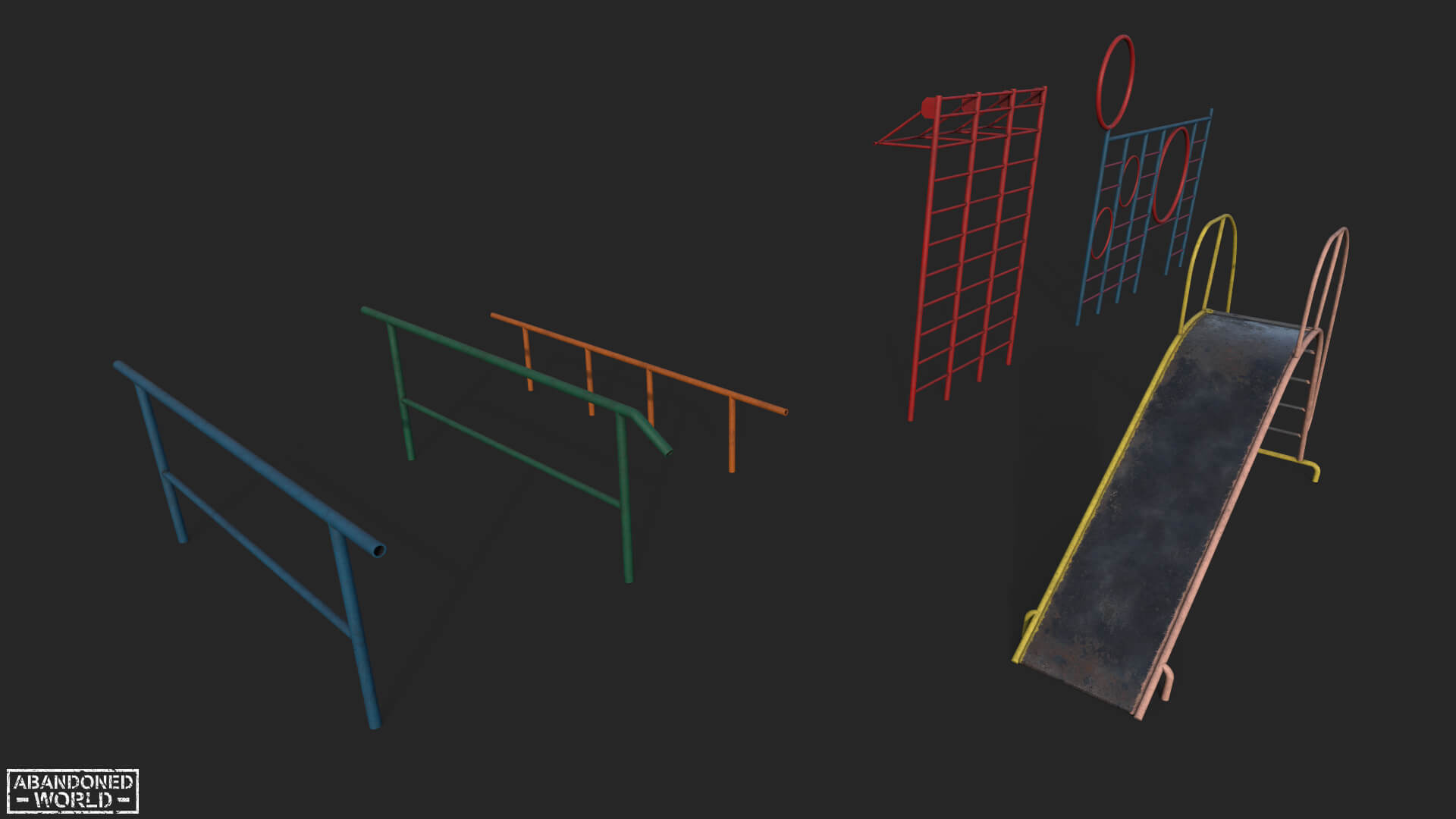 Old Playground Props Set Vol.4 - 3D Model by Abandoned World