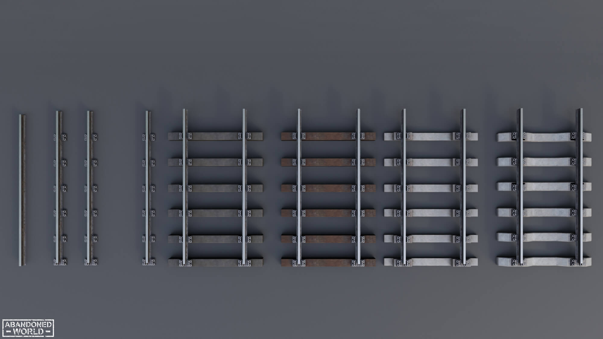 Rail Way Set - 3D Model by Abandoned World