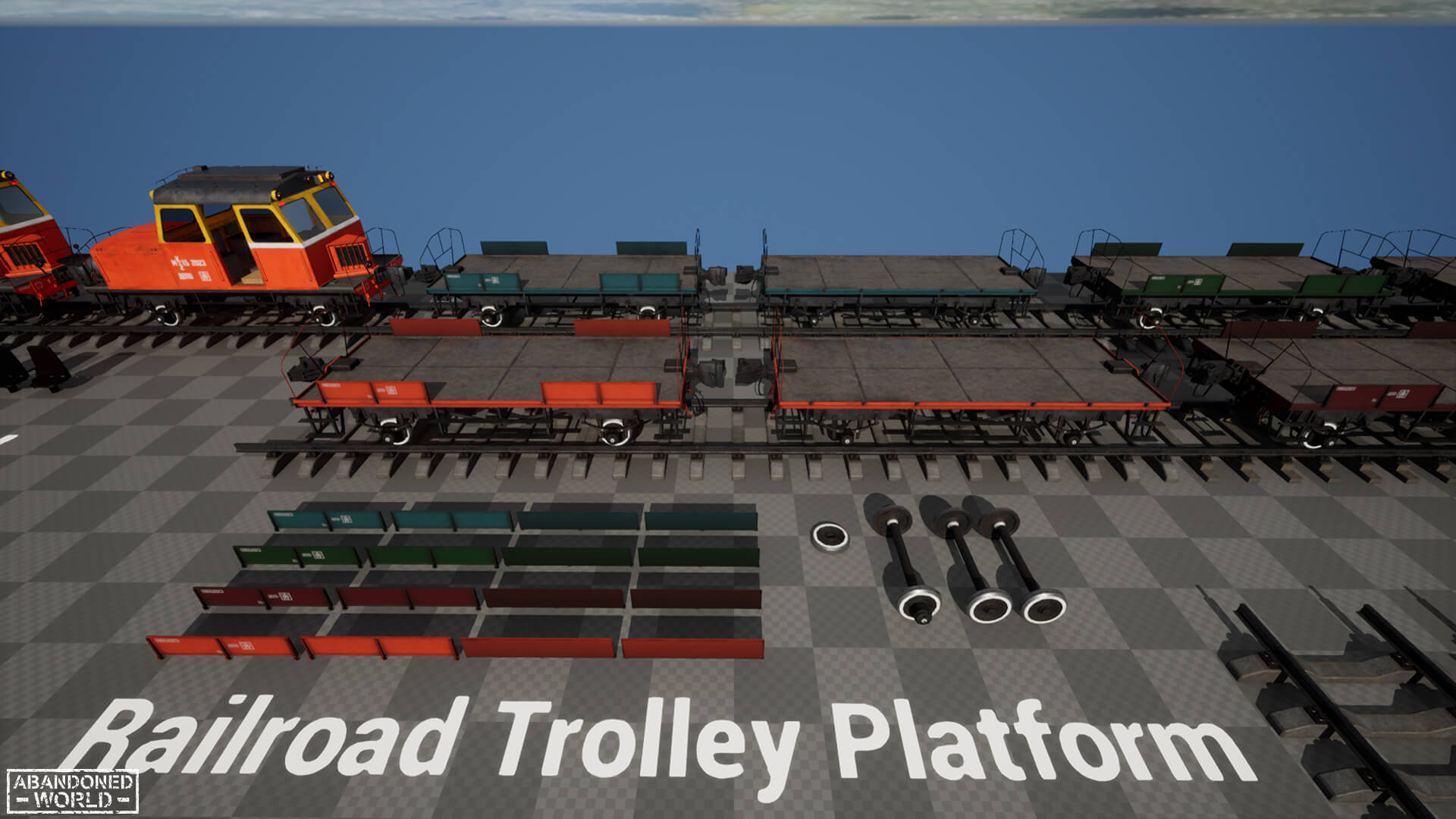 Railroad Trolley for UE4 - 3D Model by Abandoned World