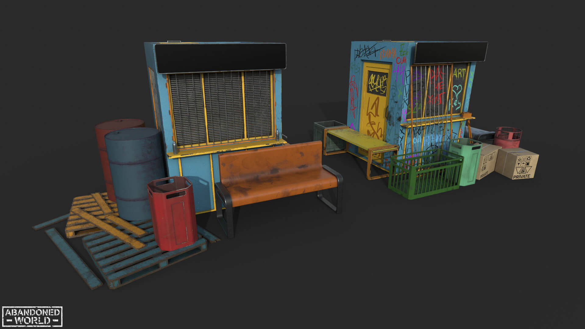 Street Props Object Set 3d Model By Abandoned World