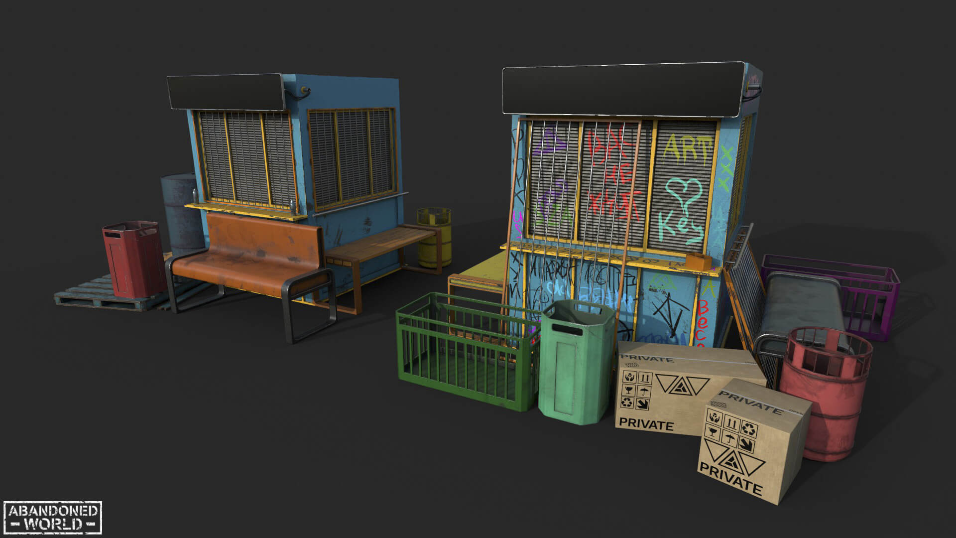 Street Props Object Set 3d Model By Abandoned World