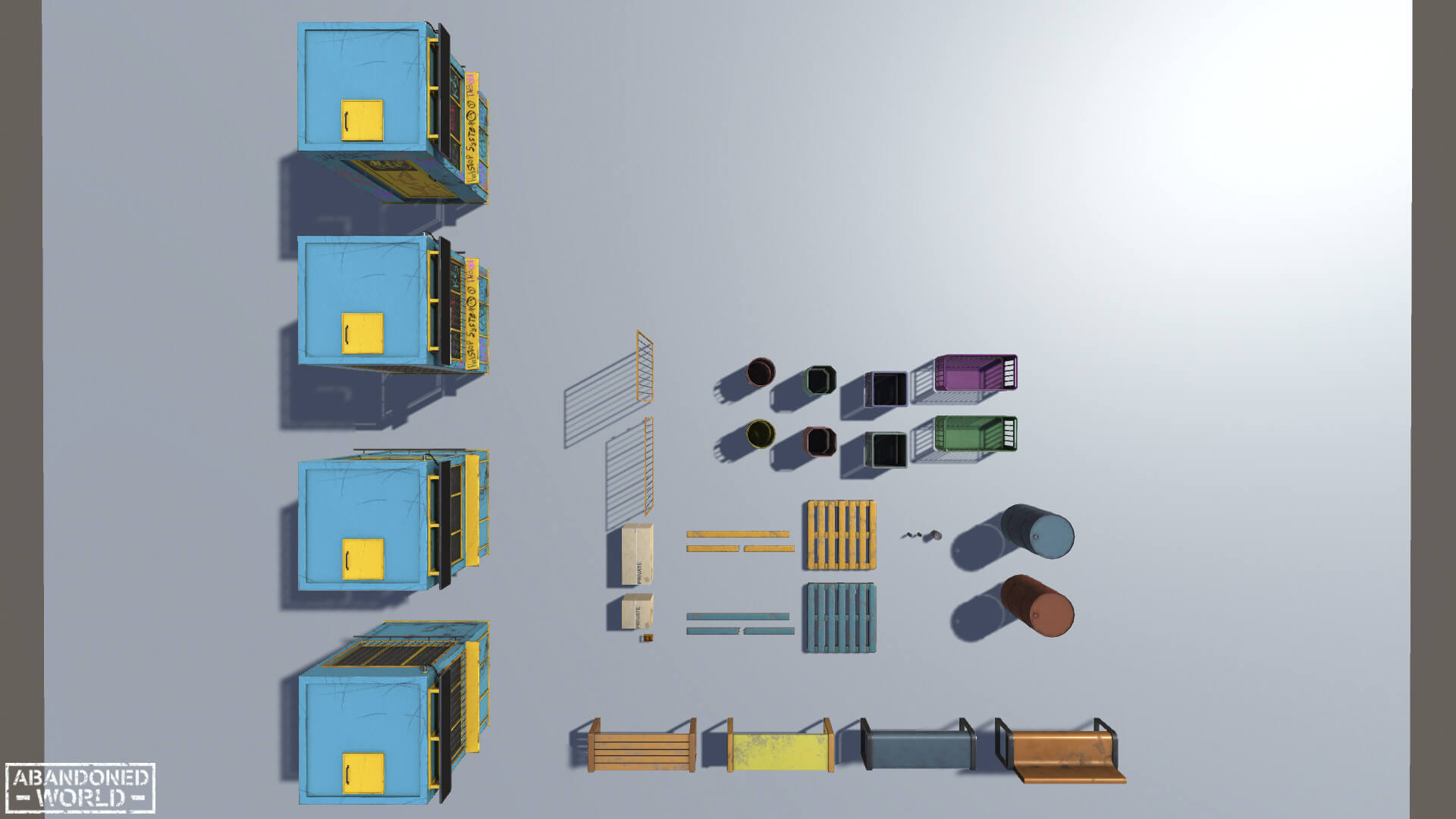 Street Props Object Set 3d Model By Abandoned World