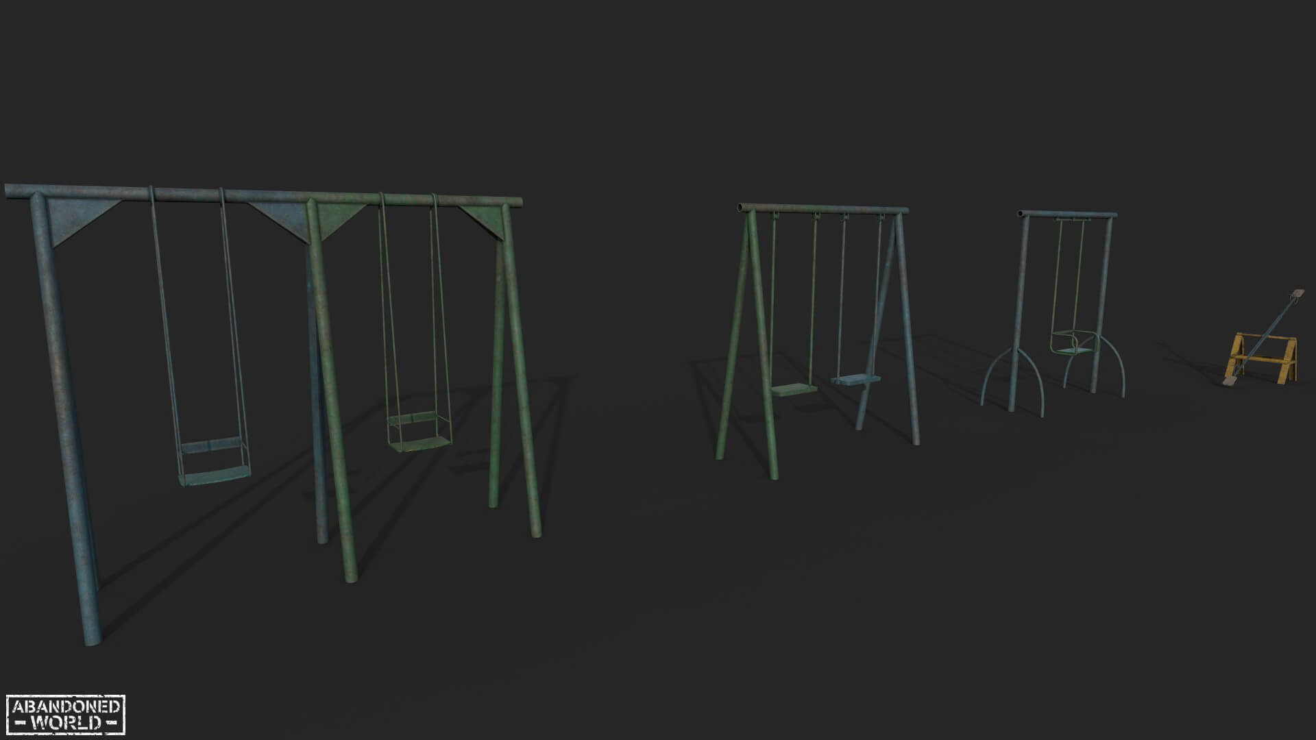 Swing Set for Playground - 3D Model by Abandoned World