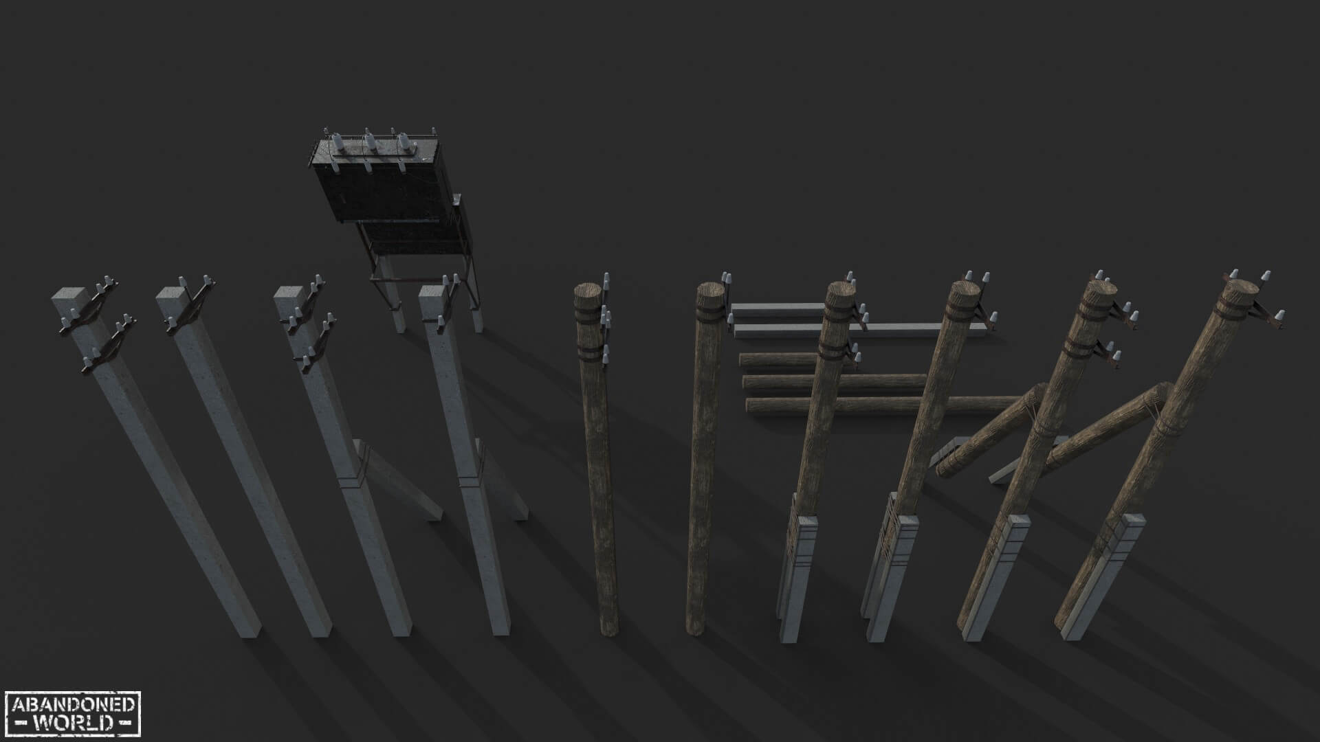 Transformer and Power Line - 3D Model by Abandoned World