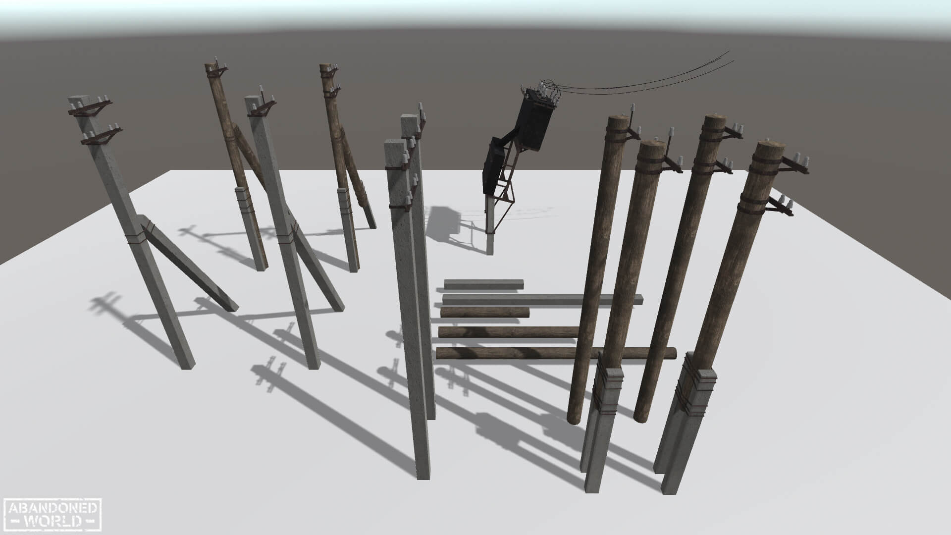 Transformer and Power Line - 3D Model by Abandoned World