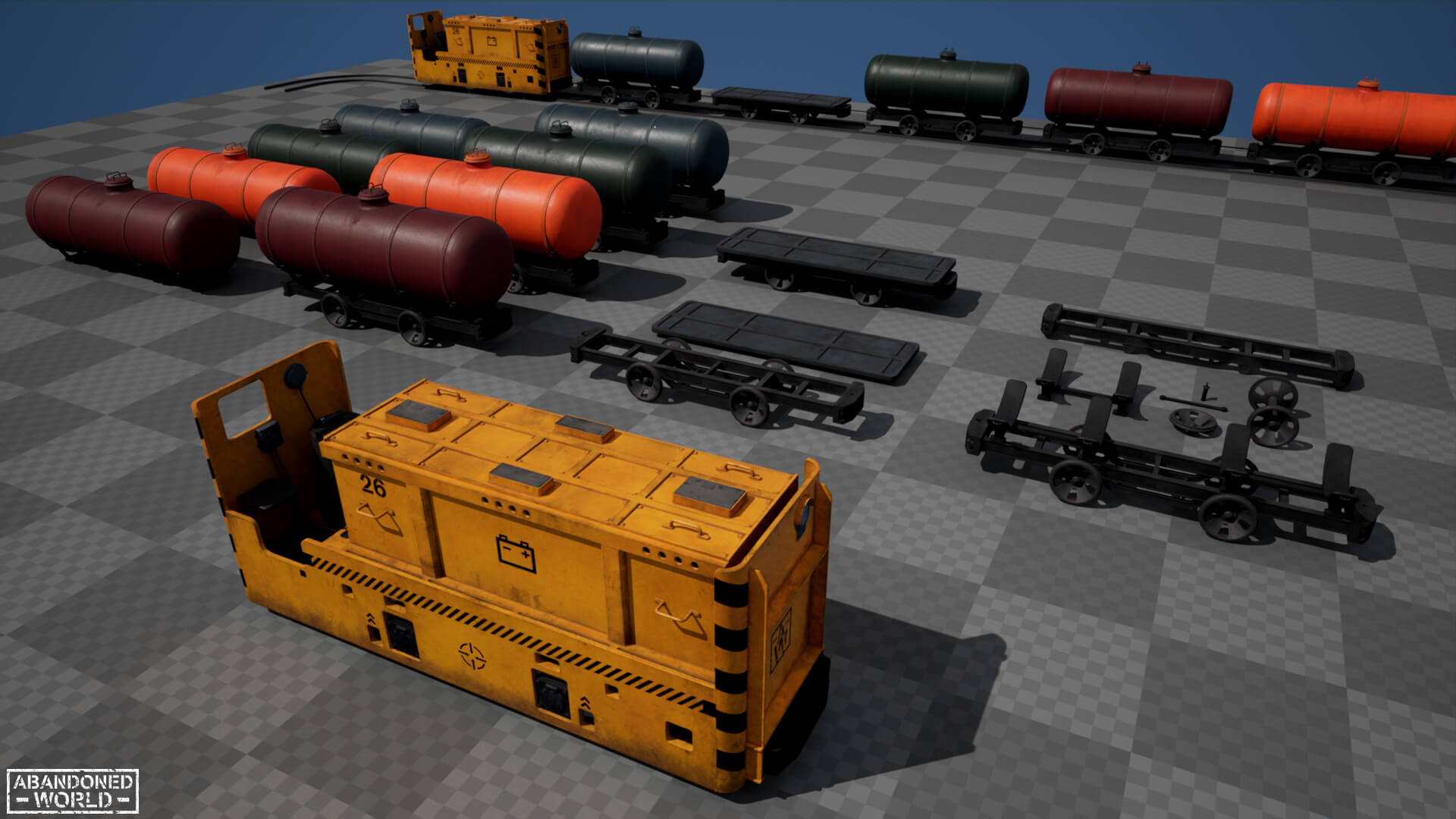 Underground Battery Electric Locomotive Full Pack by Abandoned World